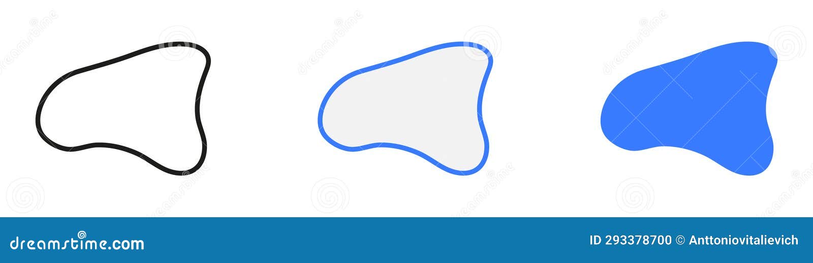 Liquid Abstract Shape Set. Blob in Minimal Geometric Form Collection ...