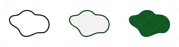 Liquid Abstract Shape Set. Blob in Minimal Geometric Form Collection ...