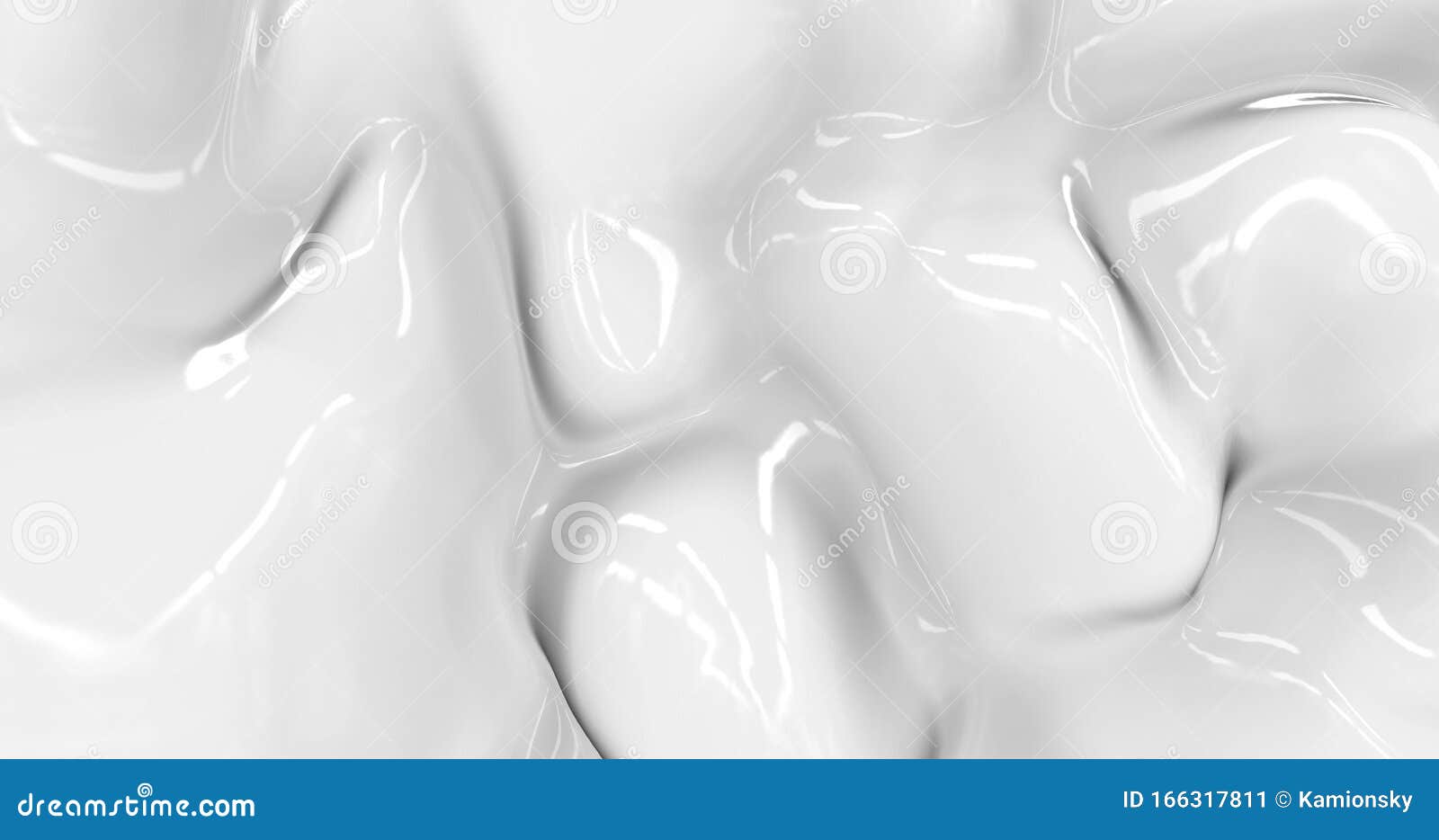 Liquid Abstract White Background. Smooth Glossy Texture 3D Rendering ...