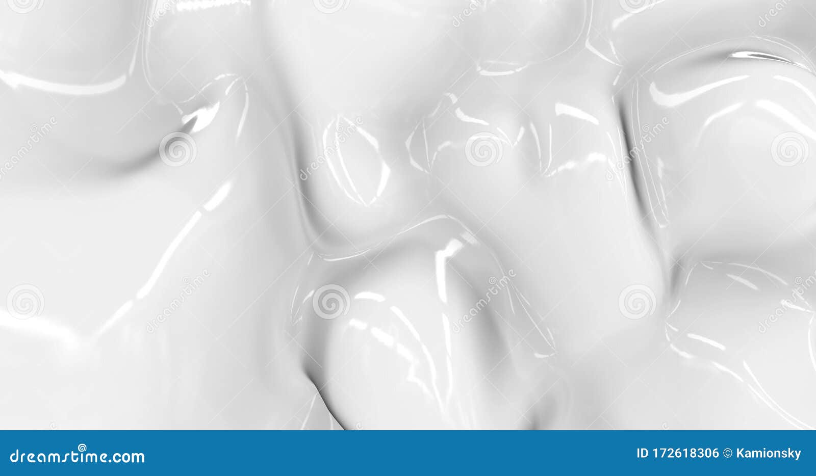 Liquid Abstract White Background. Smooth Glossy Texture 3D Rendering ...