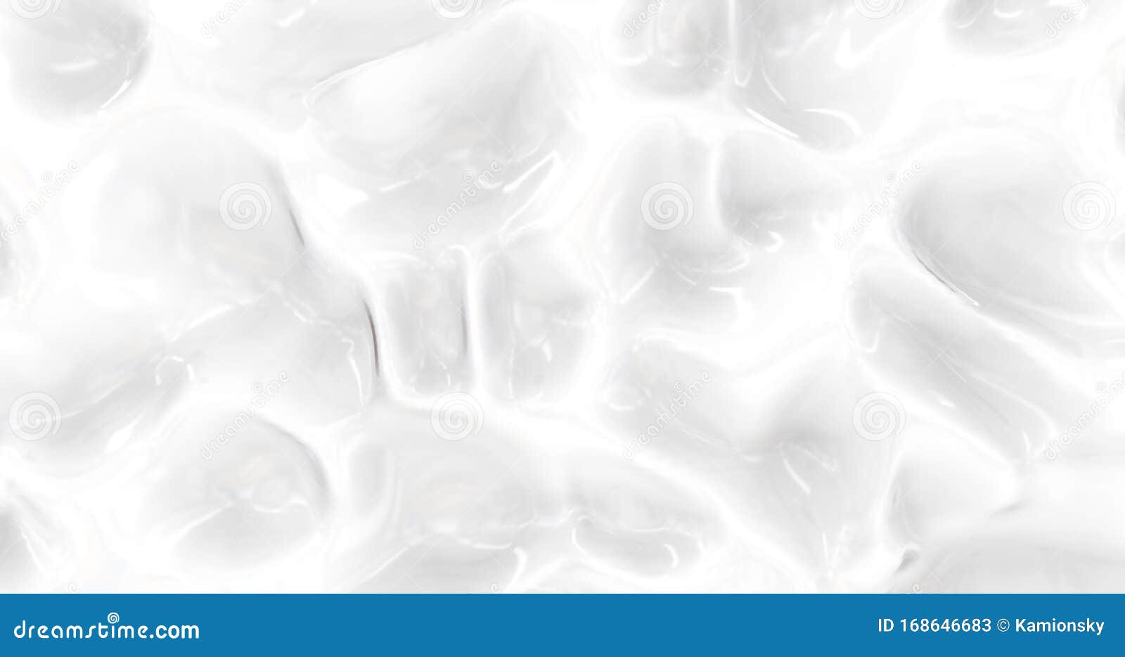 Liquid Abstract White Background. Smooth Glossy Texture 3D Rendering ...