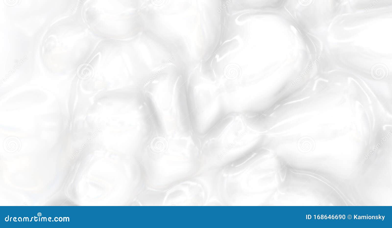Liquid Abstract White Background. Smooth Glossy Texture 3D Rendering ...