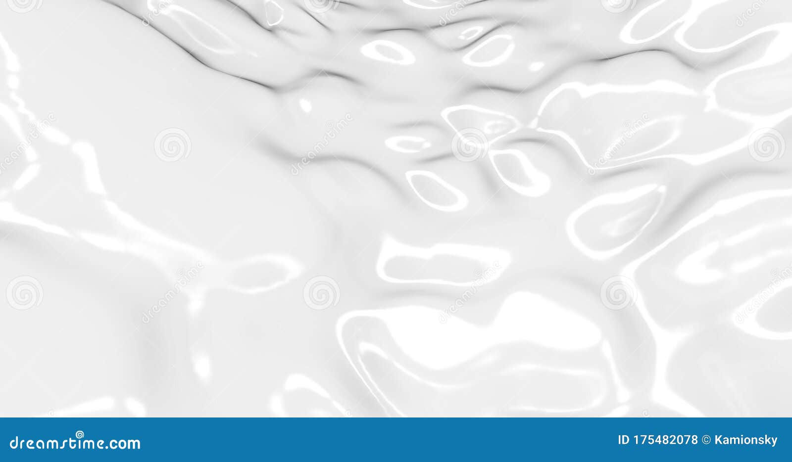 Liquid Abstract White Background. Smooth Glossy Texture 3D Rendering 3D ...