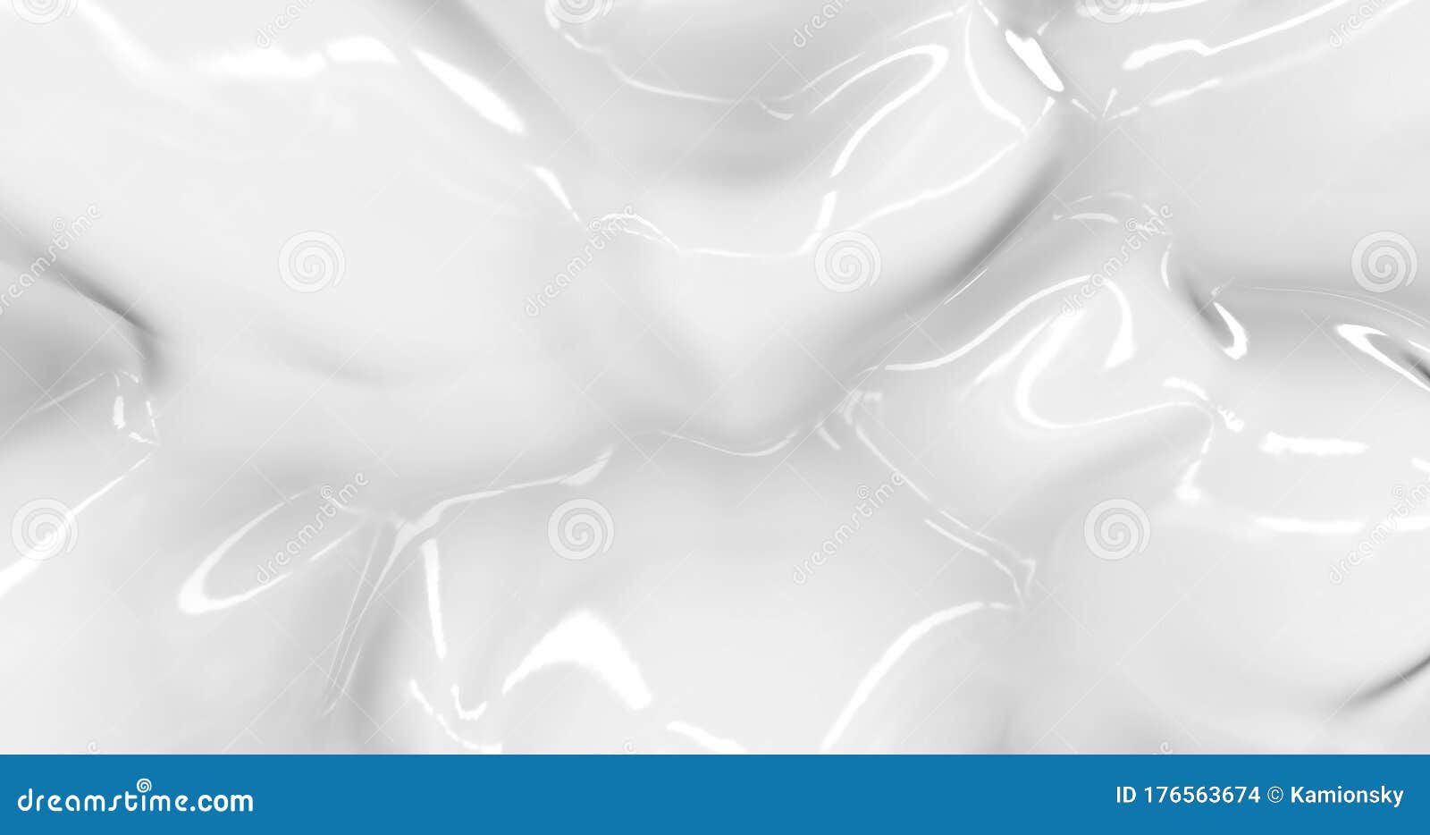 Liquid Abstract White Background. Smooth Glossy Texture 3D Rendering 3D ...