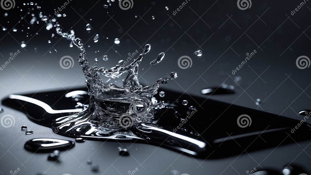 Liquid Alcohol Spilling on a Black Surface Stock Photo - Image of ...