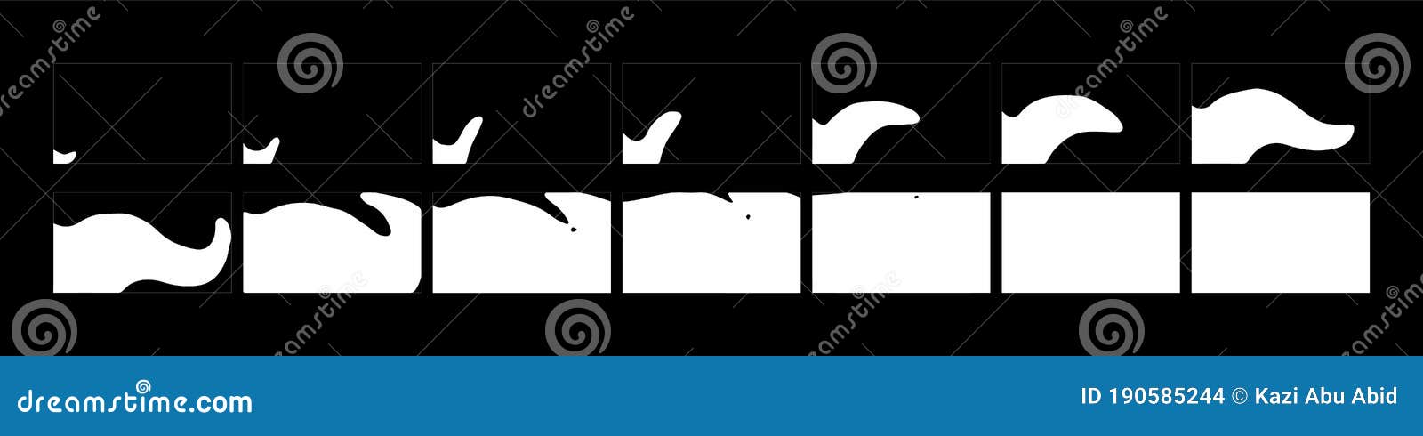 Liquid Animation Transitions Effect Frame by Frame. Stock Vector ...