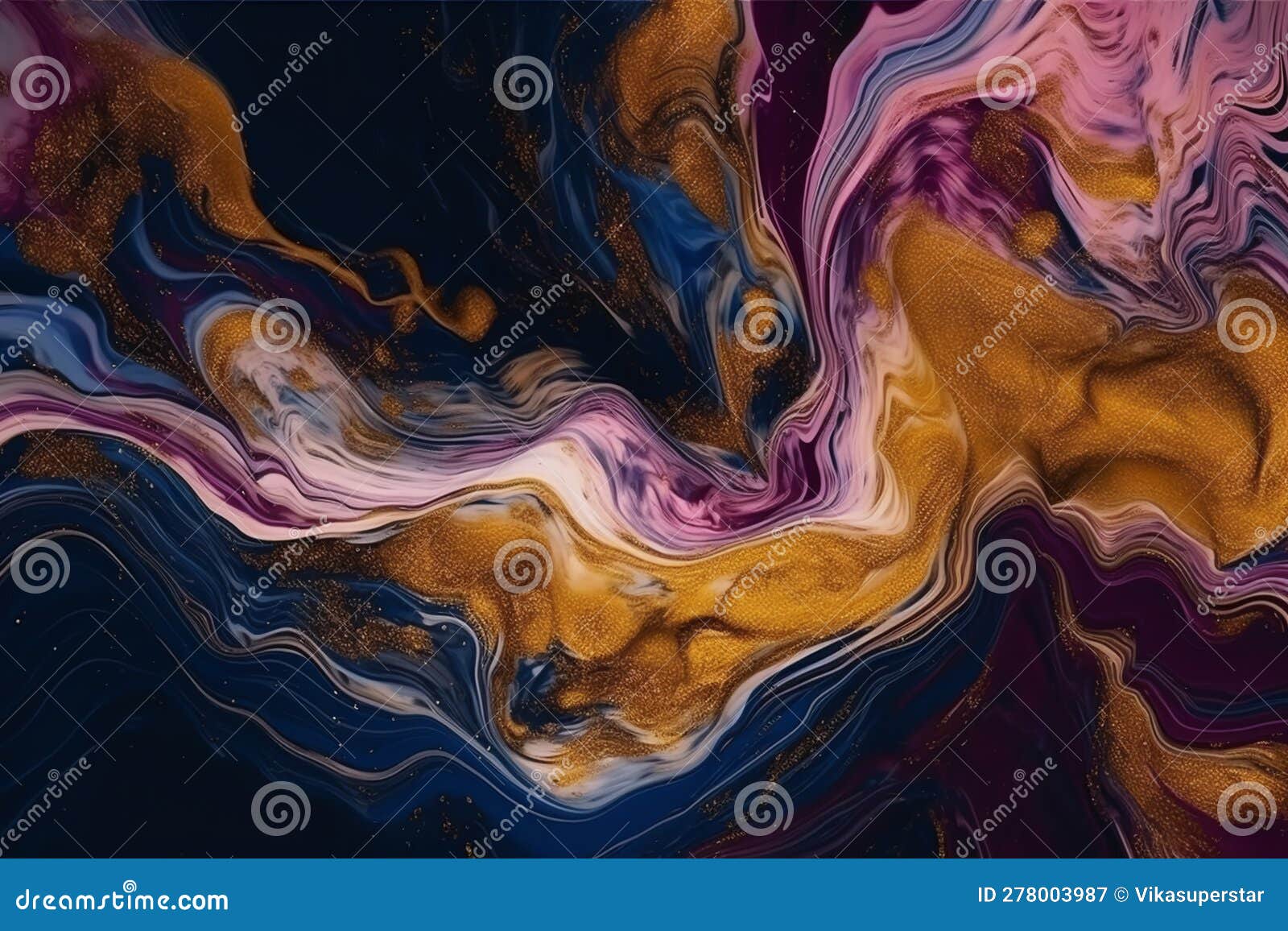 Liquid Gold Violet Background. Generative Ai Stock Illustration ...