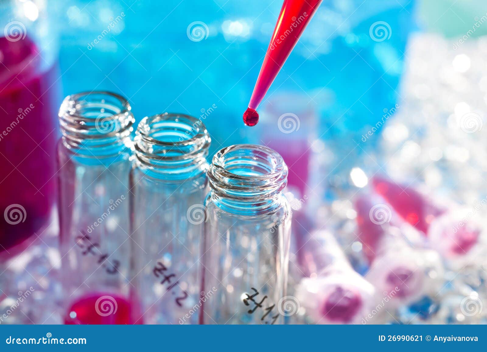 Liquid Biological Samples on Ice Stock Image - Image of assay ...