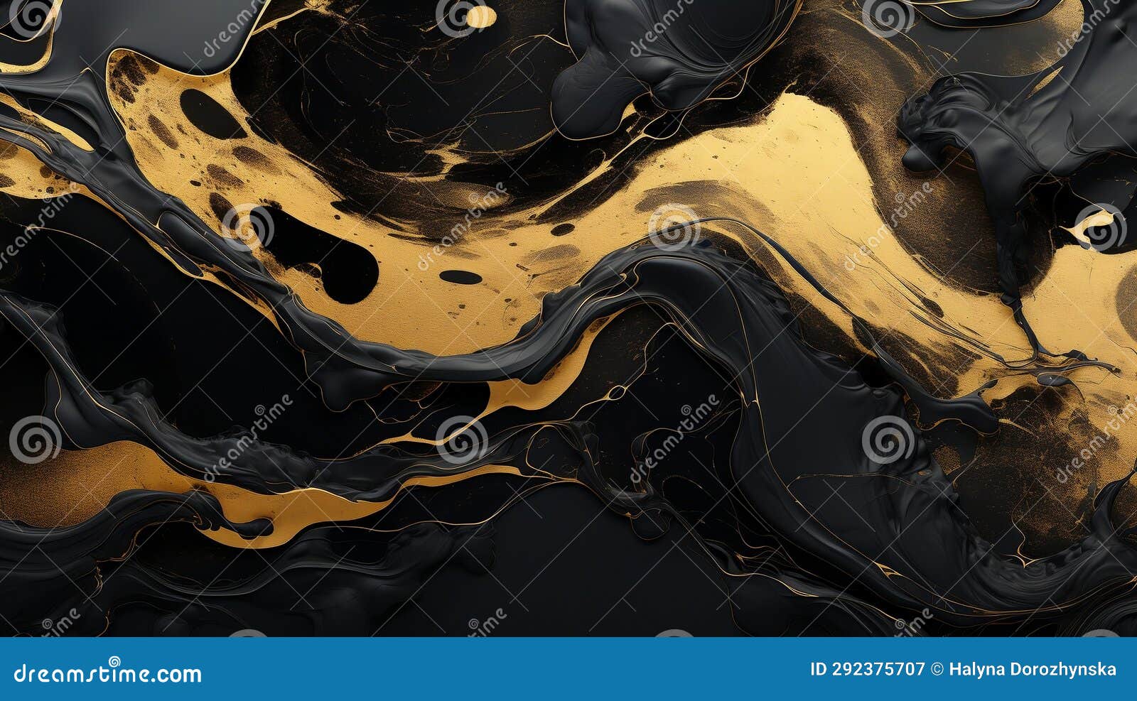 Liquid black gold marble stock illustration. Illustration of valentine ...