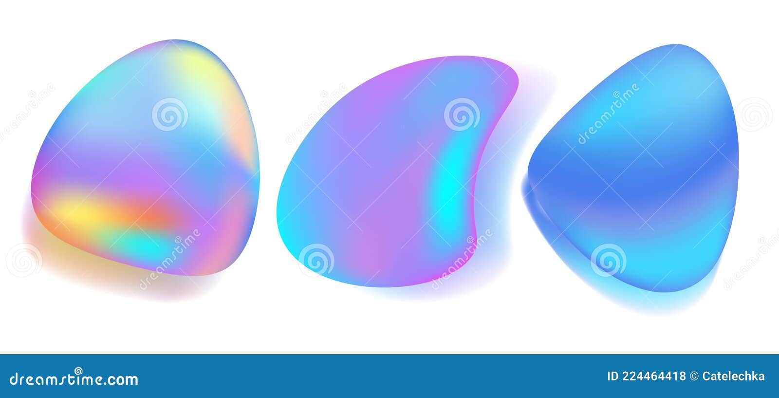 Liquid Blob Shapes Isolated on White Background. Fluid Design Elements ...