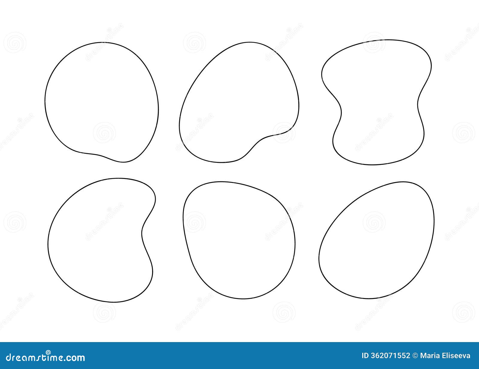 Liquid Blob Shapes, Vector Organic Irregular Empty Thik Random Forms ...