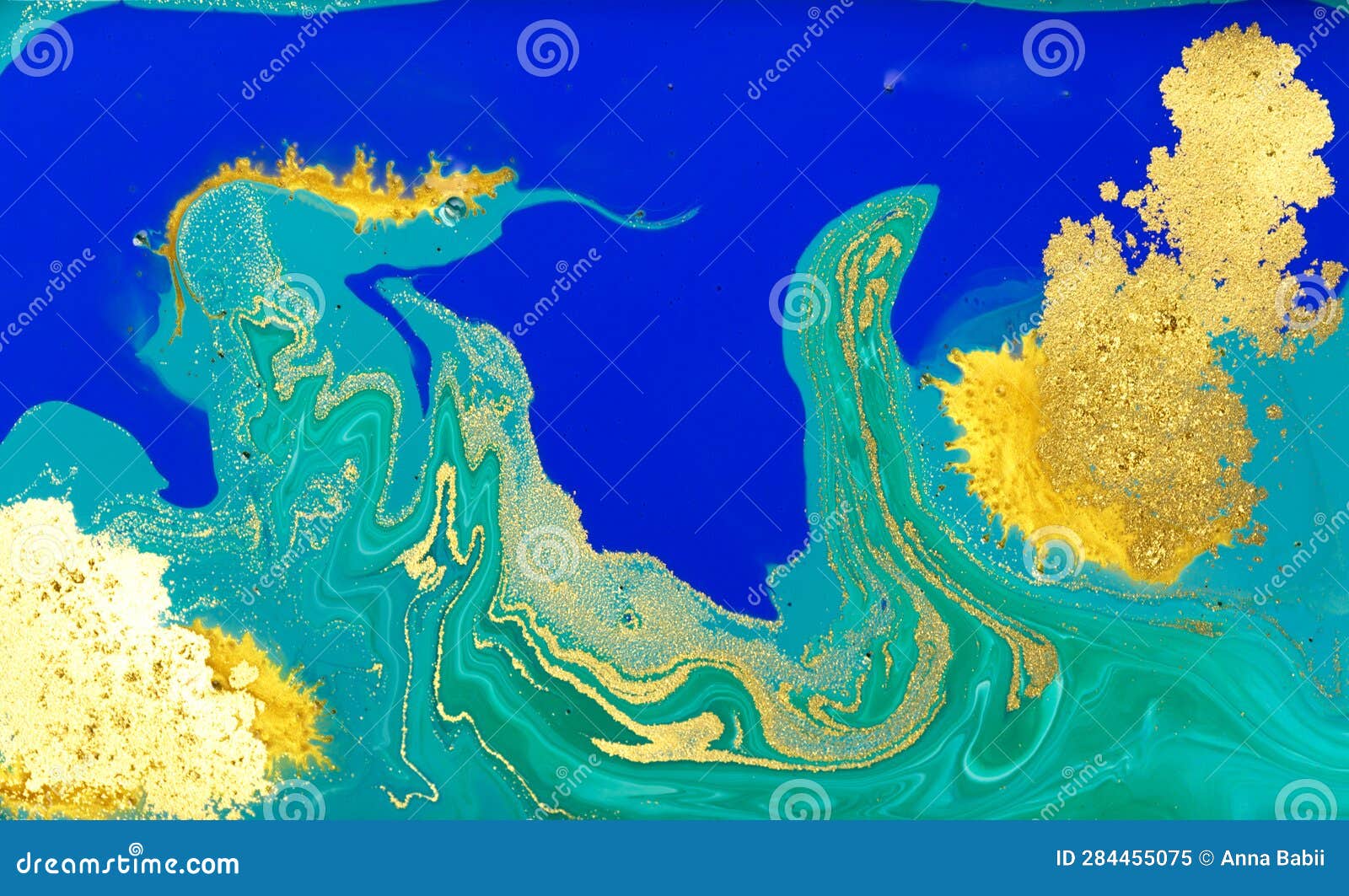 Liquid Blue Abstract Wave Pattern Stock Image - Image of material ...