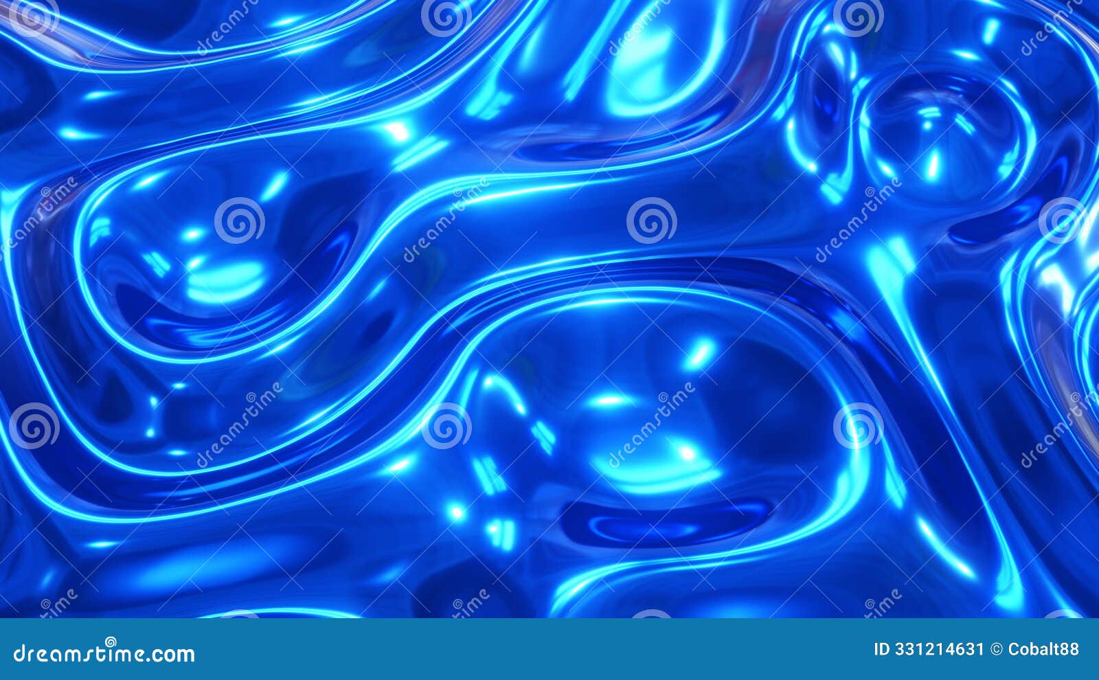 Blue Chrome Metal 3D Background, Lustrous And Shiny Metallic Design With Striped Pattern Cartoon ...