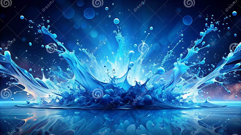 Liquid Blue Splash with Reflection, Water , Splash , Abstract , Liquid ...