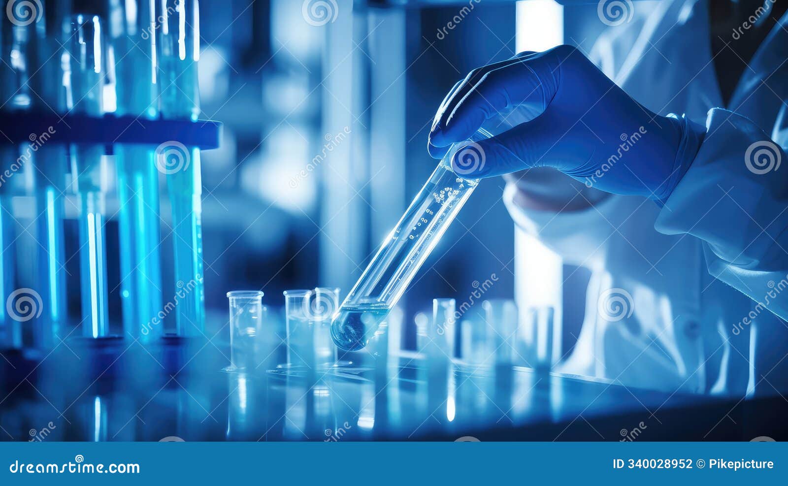 Liquid blue test tubes stock illustration. Illustration of experiment ...