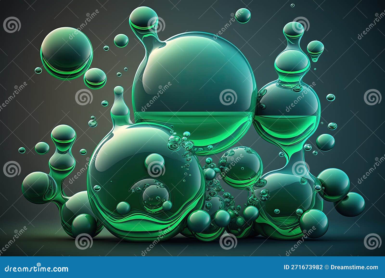 Liquid Bubble Encapsulated Molecules of Cosmetic Essence Stock ...