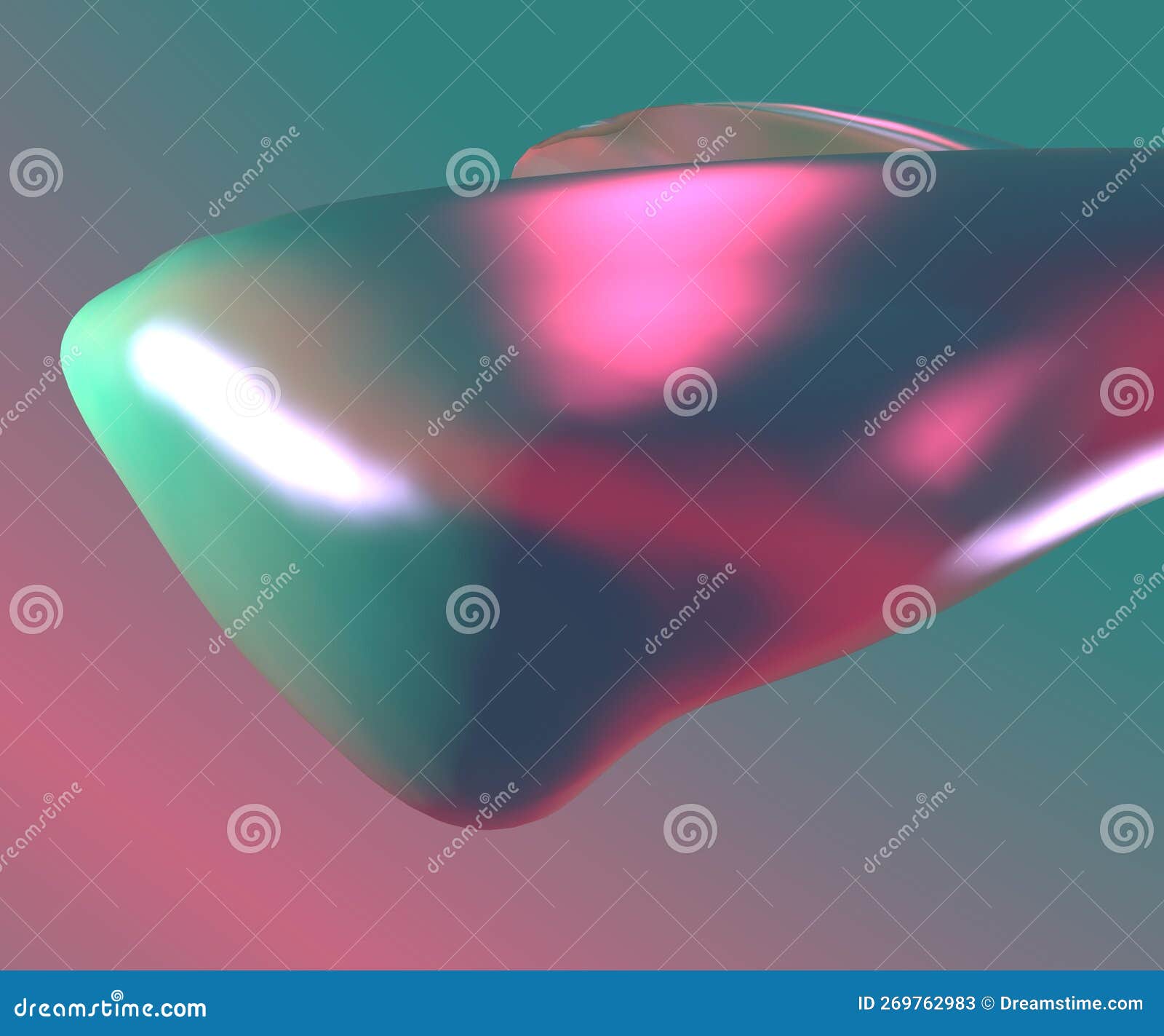 Liquid Bubble Floating in Space Against Teal and Ping Background. Stock ...