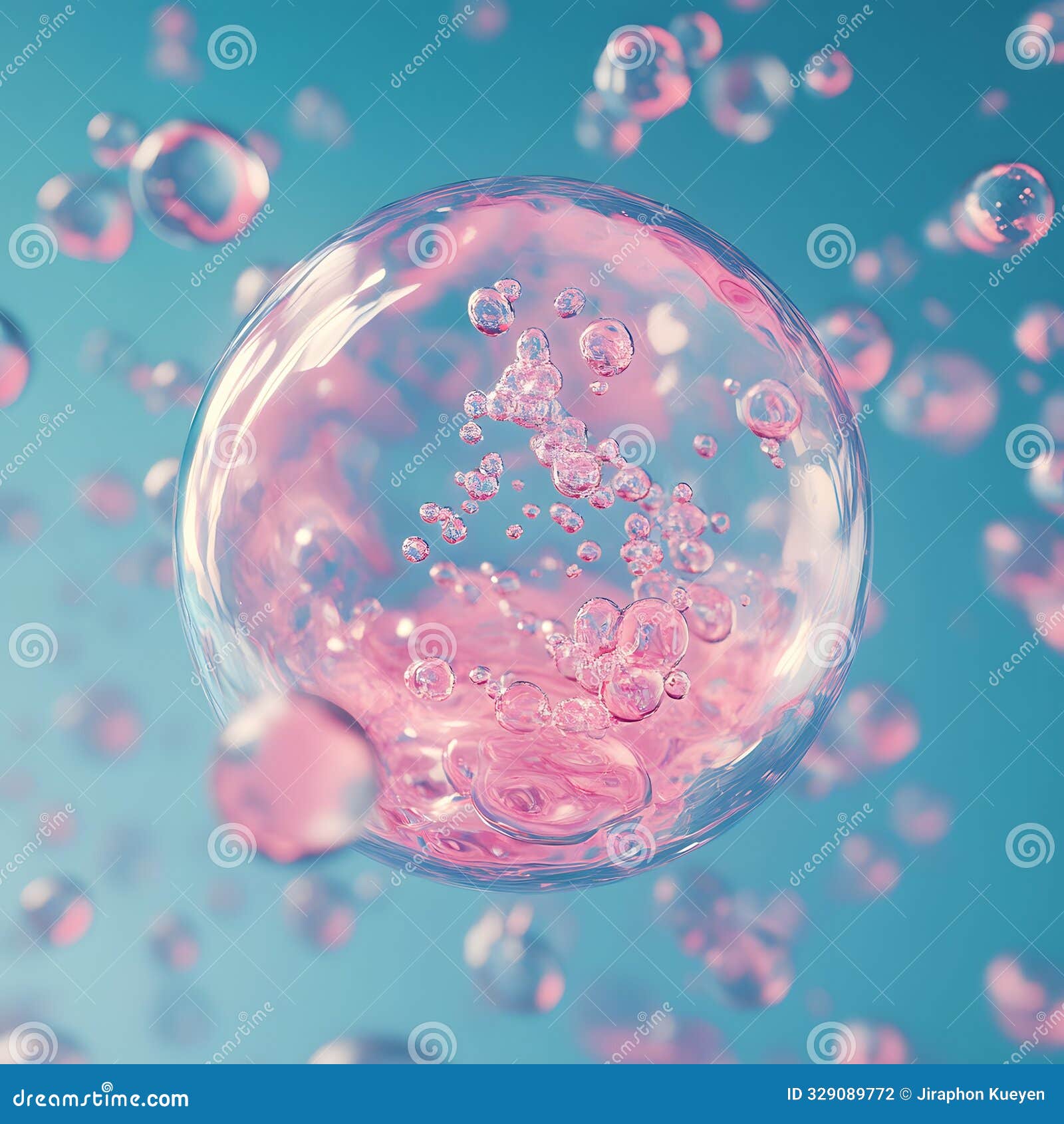 Liquid Bubble on Water Splash Background Stock Illustration ...