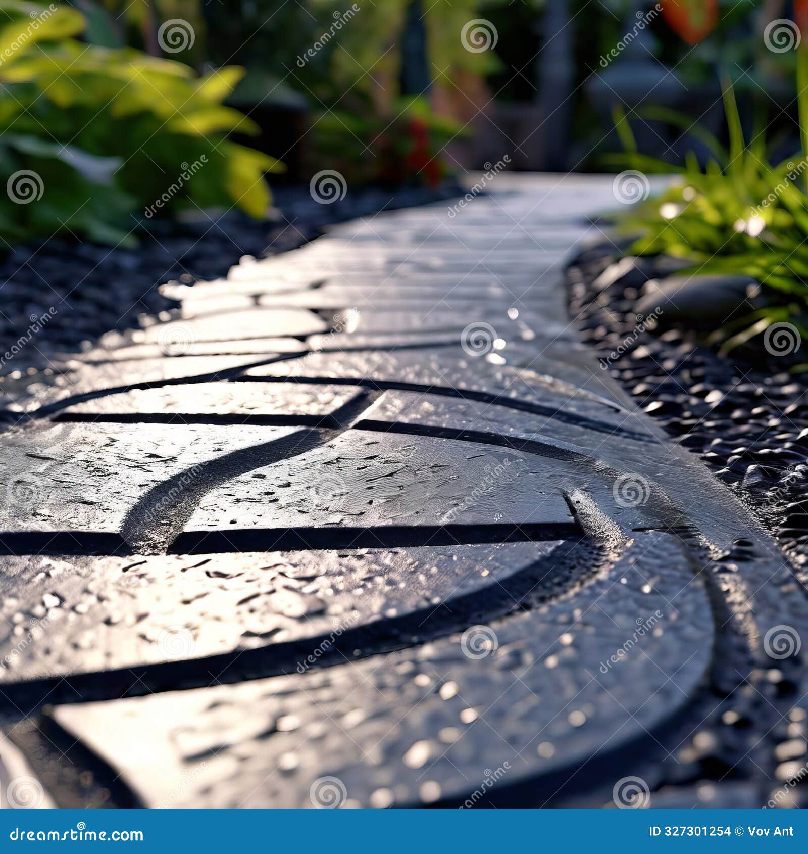 Liquid Cement Being Used To Create Decorative Paving S Stock Photo ...