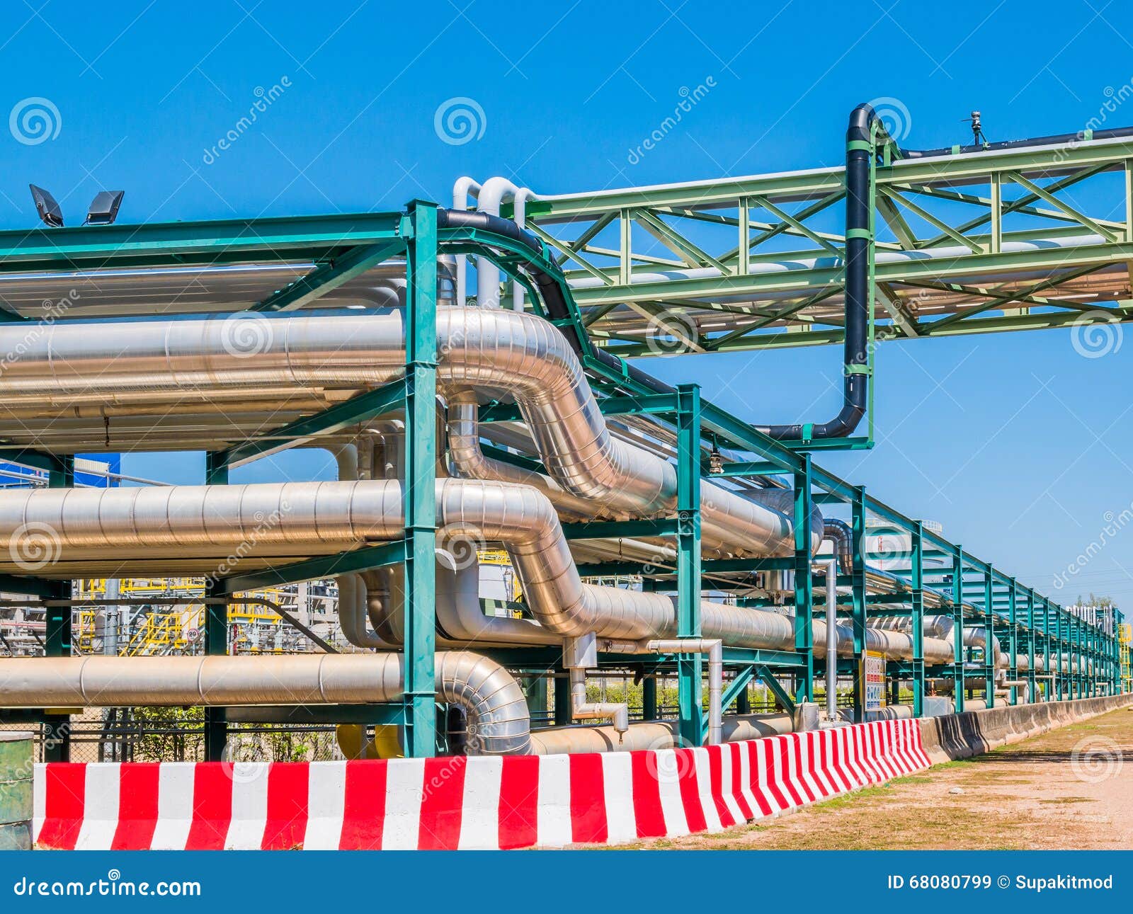 Liquid and Chemical Pipe Line Transfer Stock Image - Image of metal ...