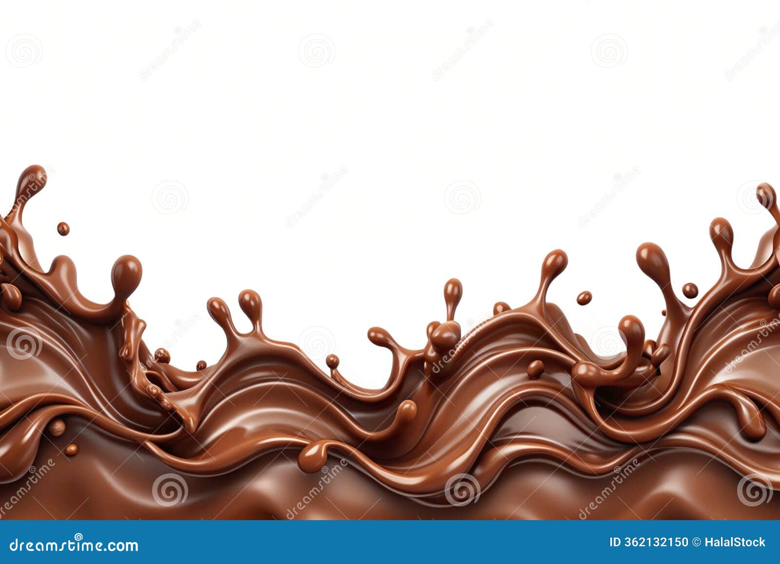 Liquid Chocolate Border Design Isolated on White Background Stock ...