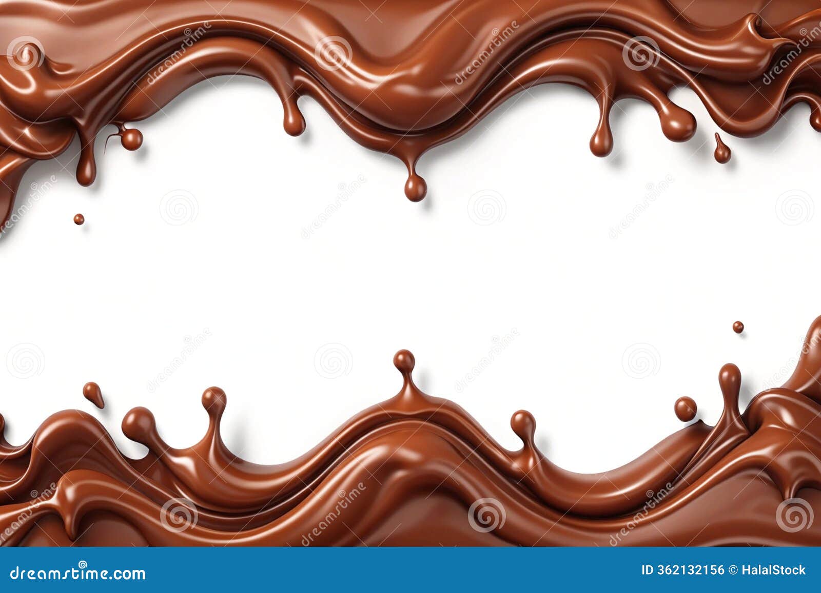 Liquid Chocolate Border Design Isolated on White Background Stock ...