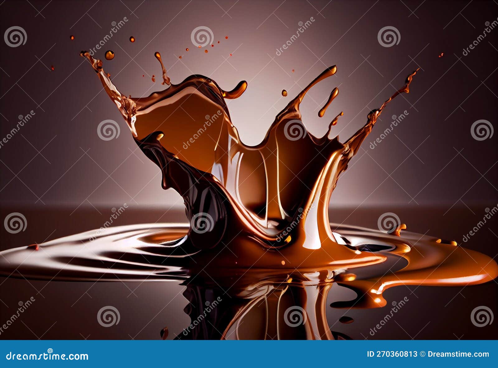 Liquid Chocolate Crown Splash. in a Liquid Chocolate Pool. with Circle ...