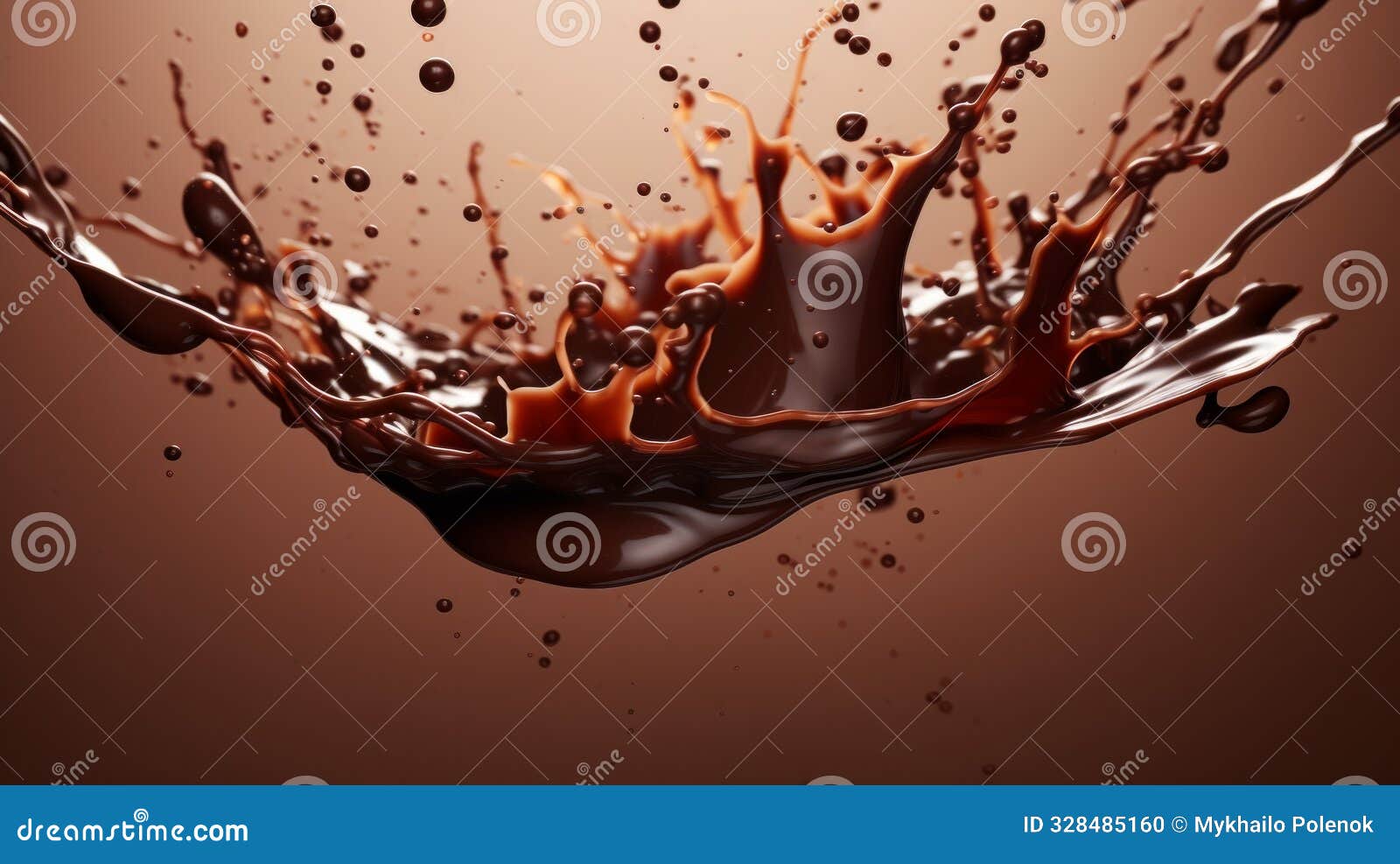 Liquid Chocolate Crown Splash. in a Liquid Chocolate Pool. Ai Generated ...