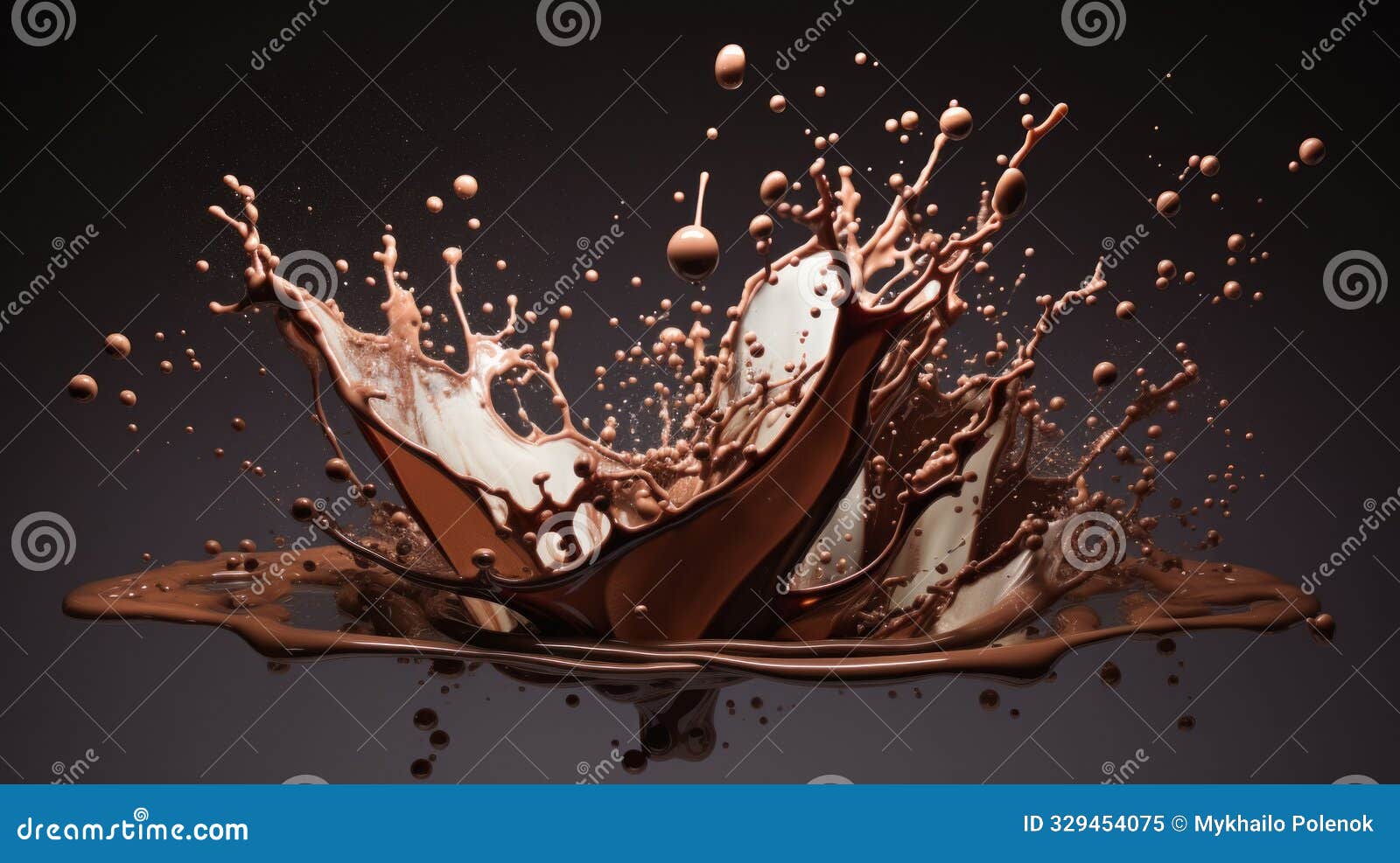 Liquid Chocolate Crown Splash. in a Liquid Chocolate Pool. Ai Generated ...