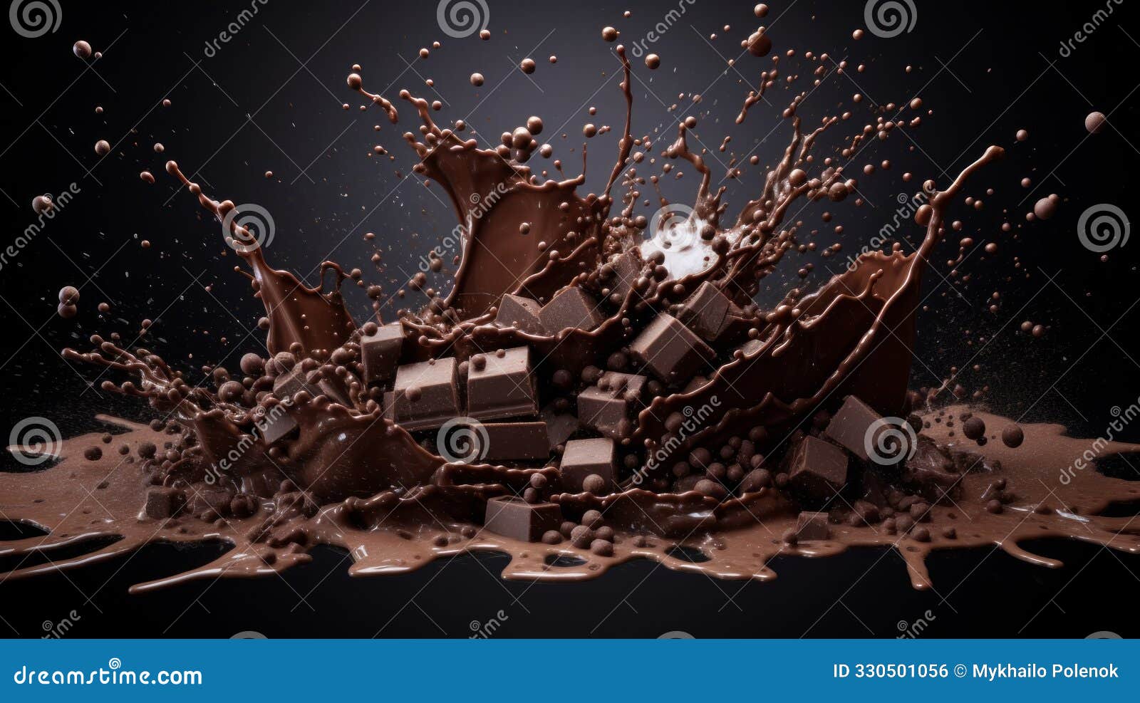 Liquid Chocolate Crown Splash. in a Liquid Chocolate Pool. Ai Generated ...