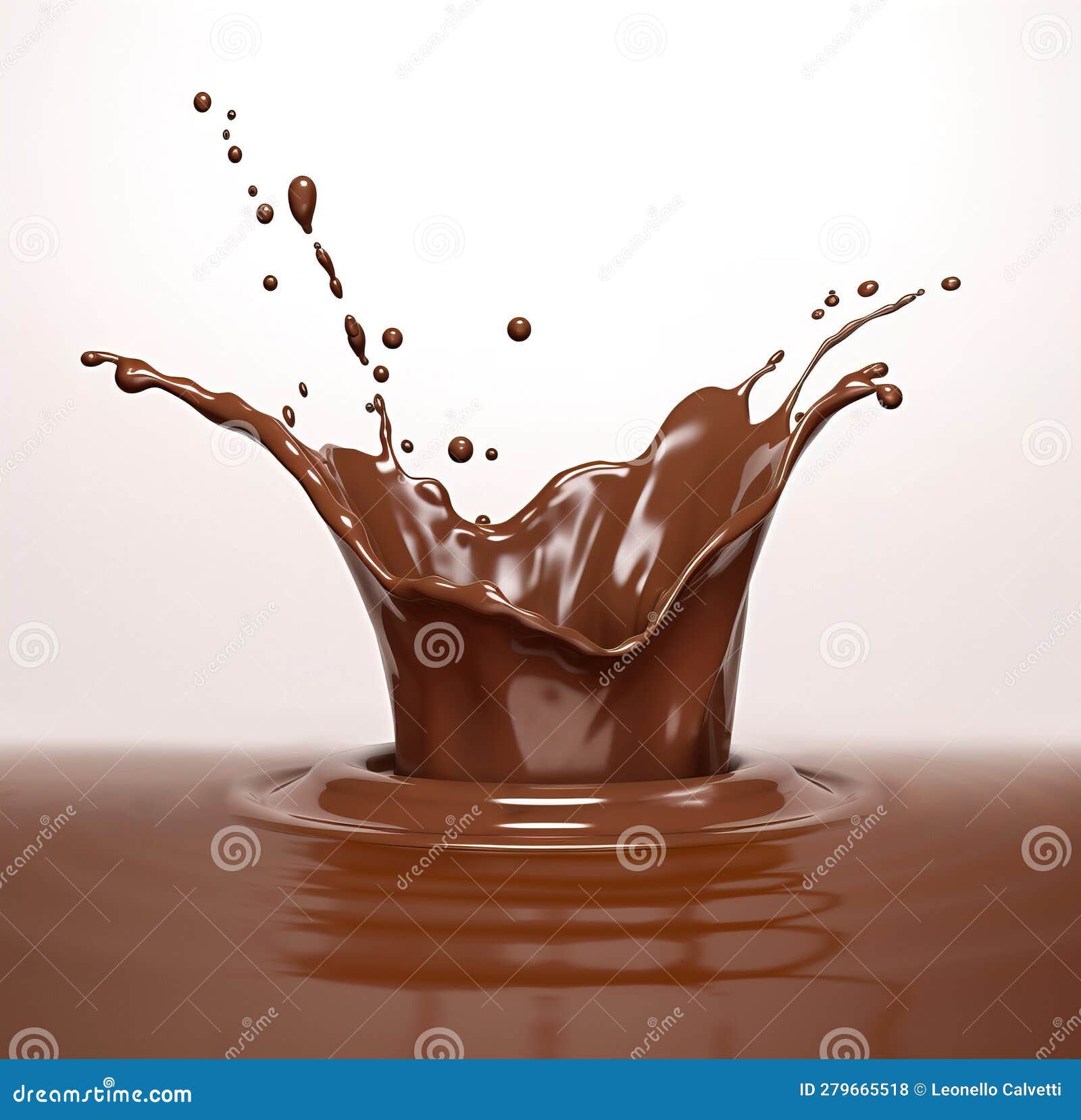 Liquid Chocolate Crown Splash in a Pool of Liquid Chocolate. Generative ...
