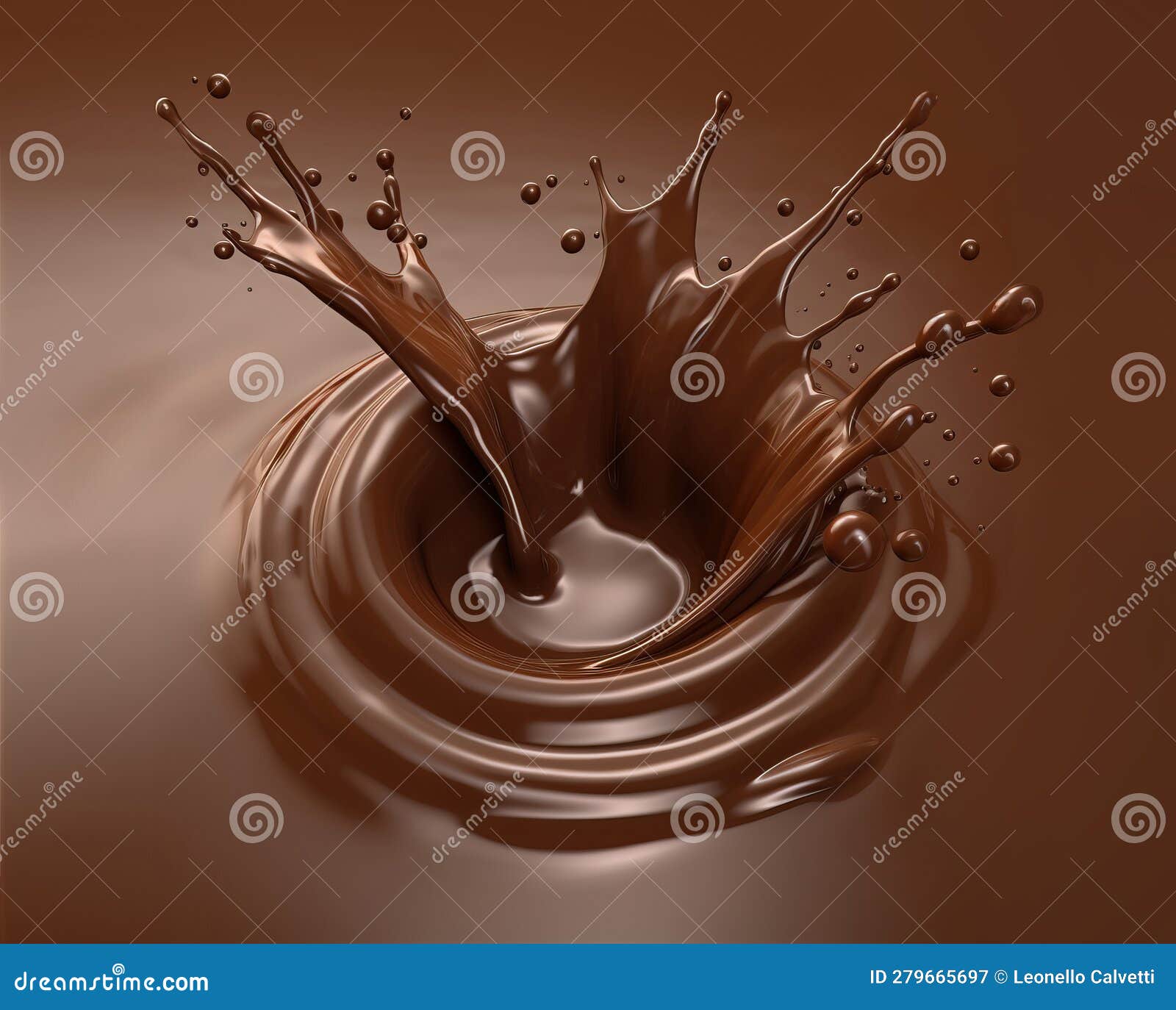 Liquid Chocolate Crown Splash in a Pool of Liquid Chocolate. Generative ...
