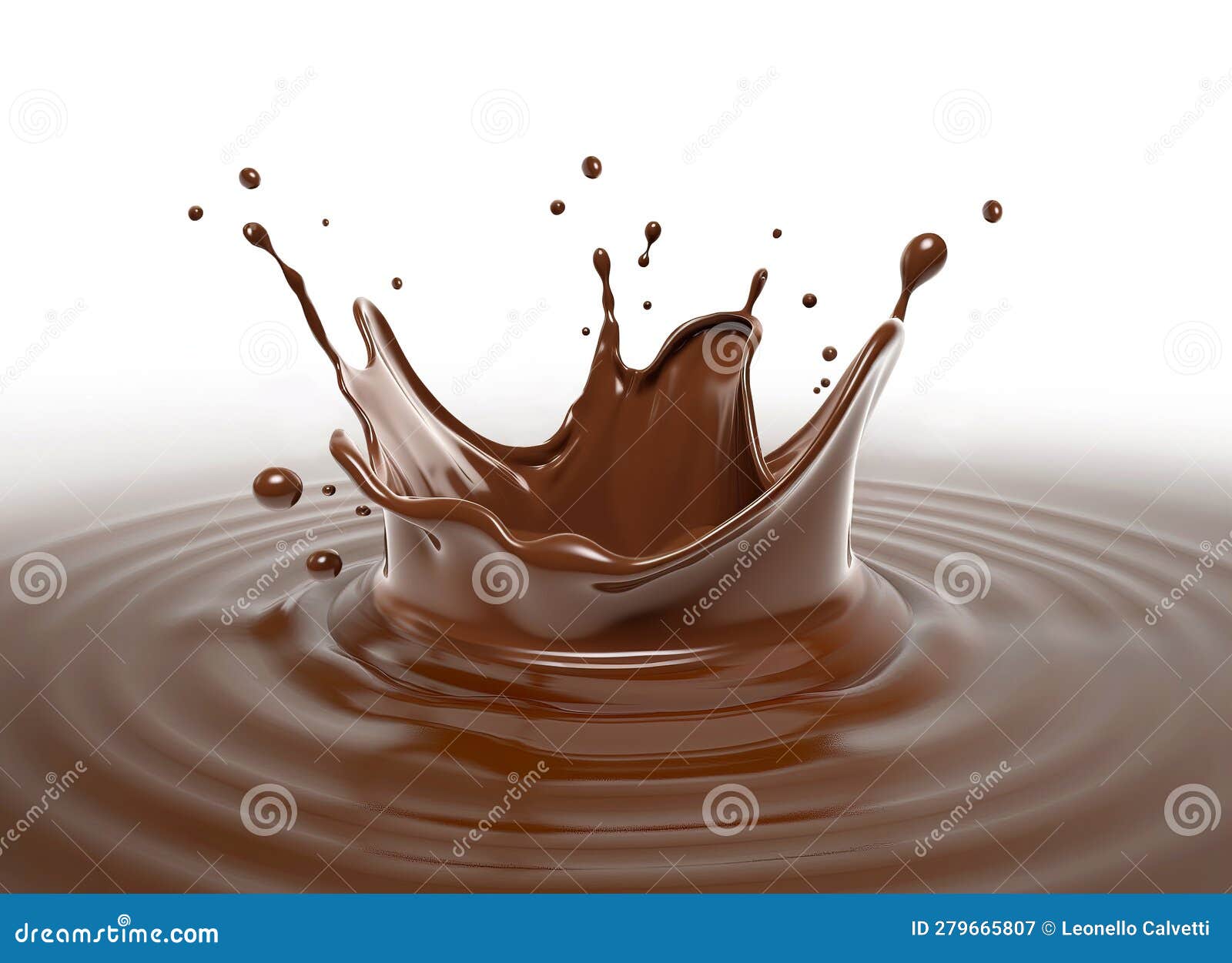 Liquid Chocolate Crown Splash Pool with Ripples. Generative a.I Stock ...