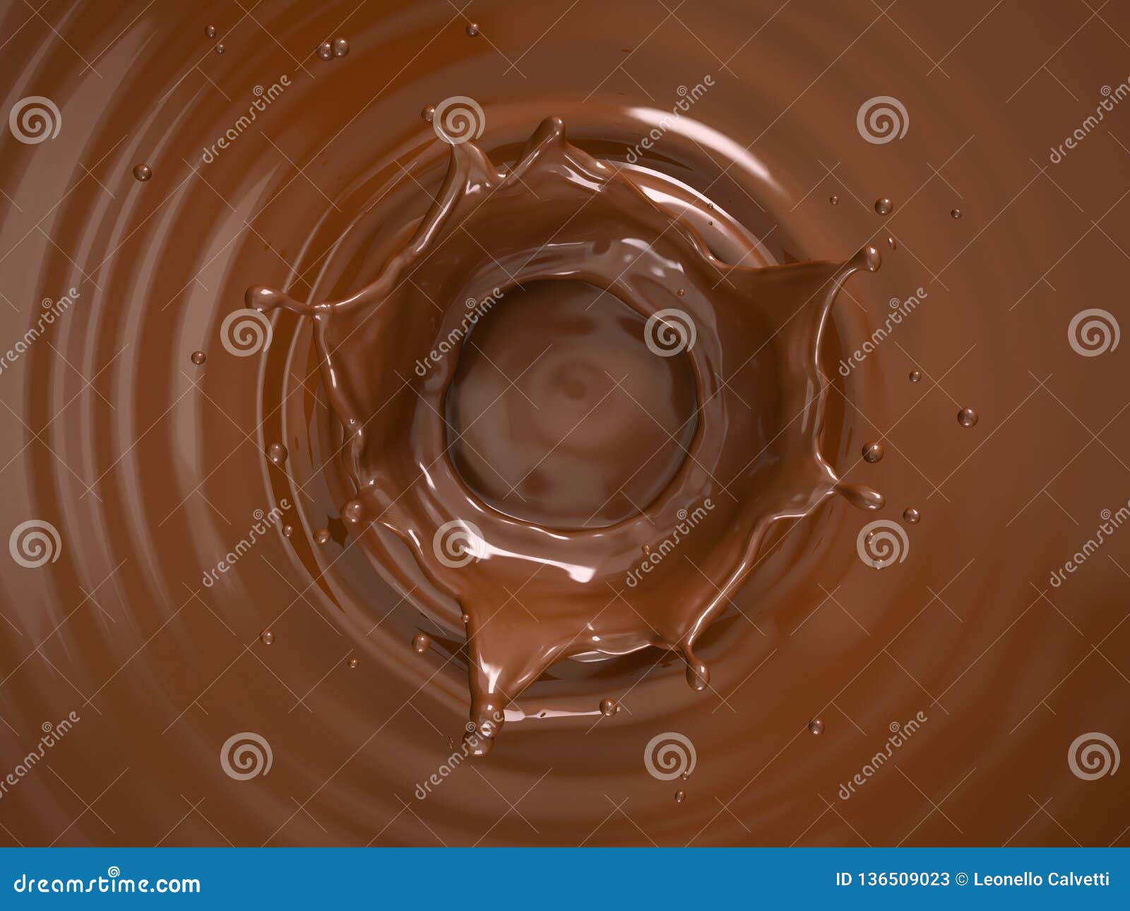 Liquid Chocolate Crown Splash. Top View Stock Image - Image of falling ...