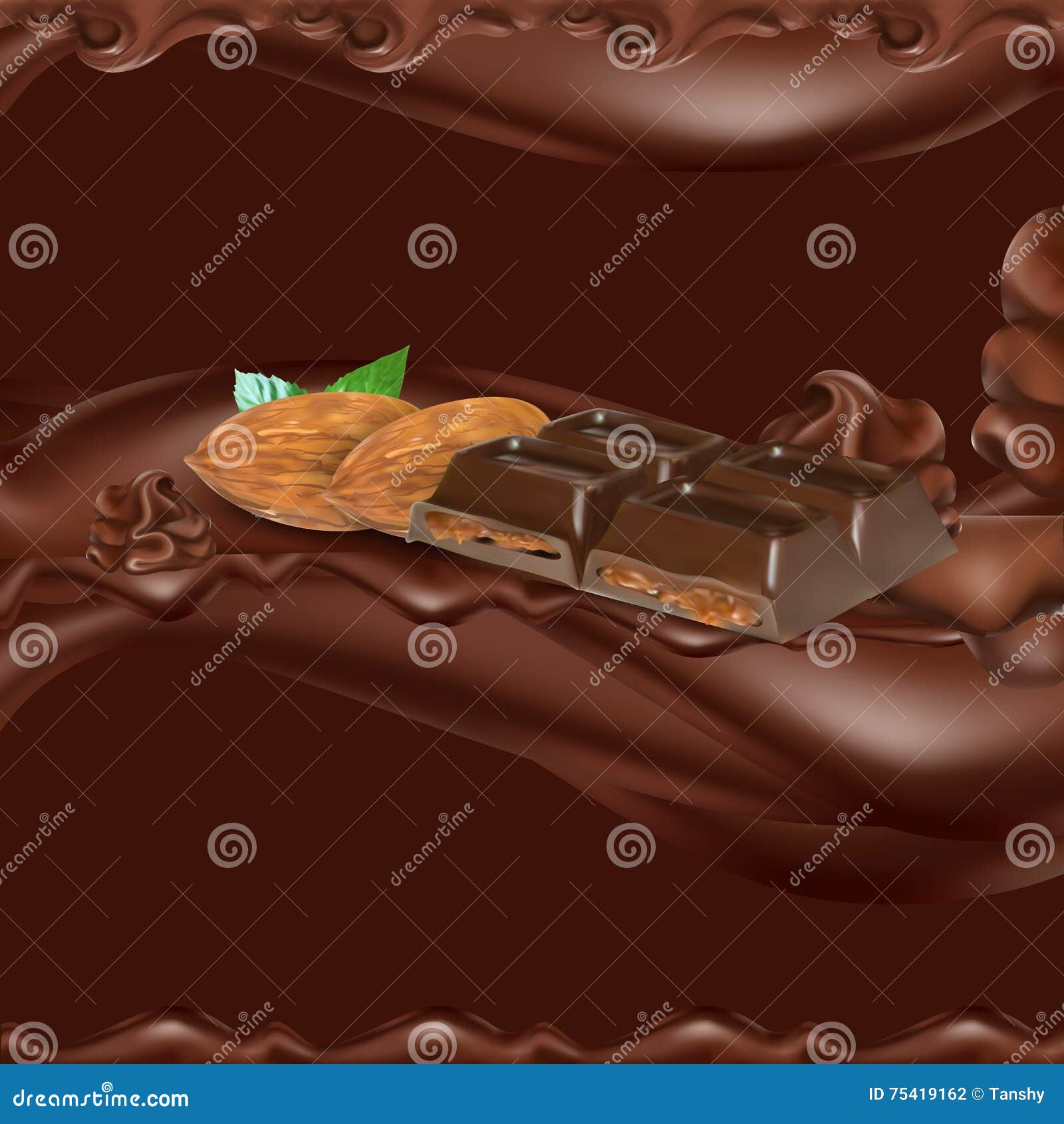 Liquid Chocolate, Flowing, Vector Stock Vector - Illustration of food ...