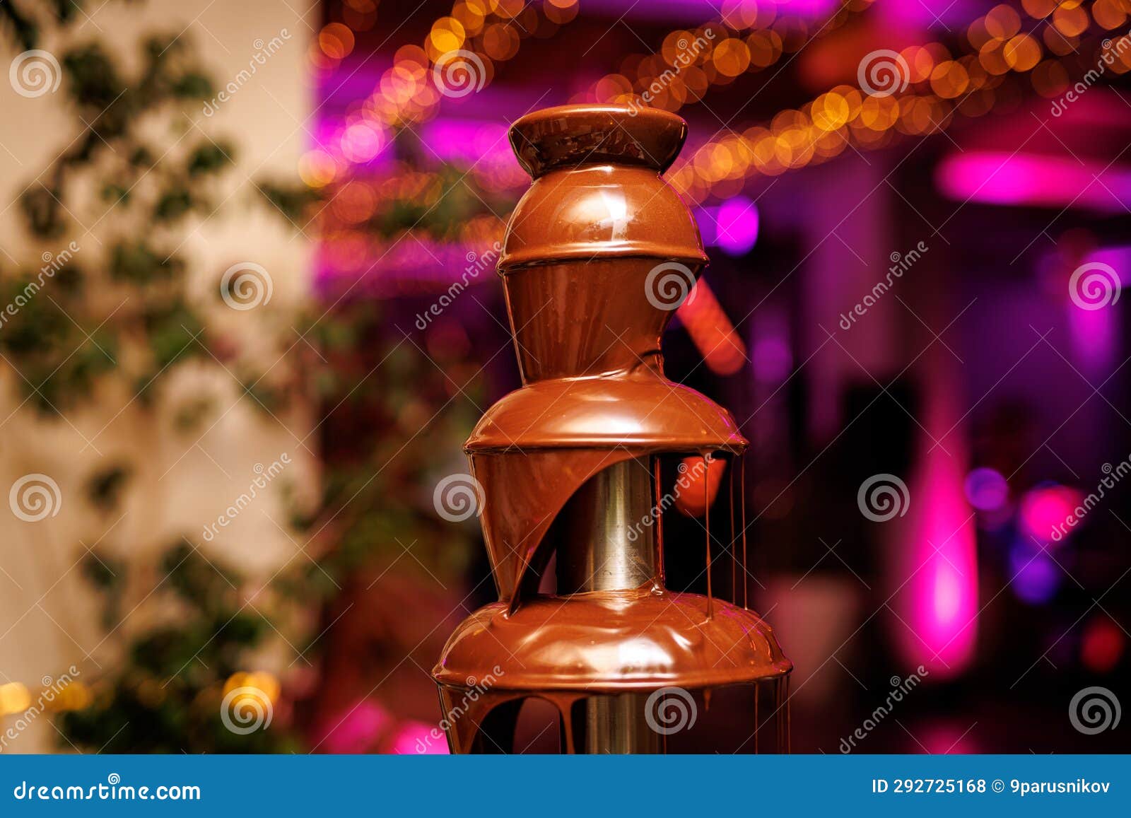 Liquid Chocolate Fountain at an Event or Celebration Stock Photo ...
