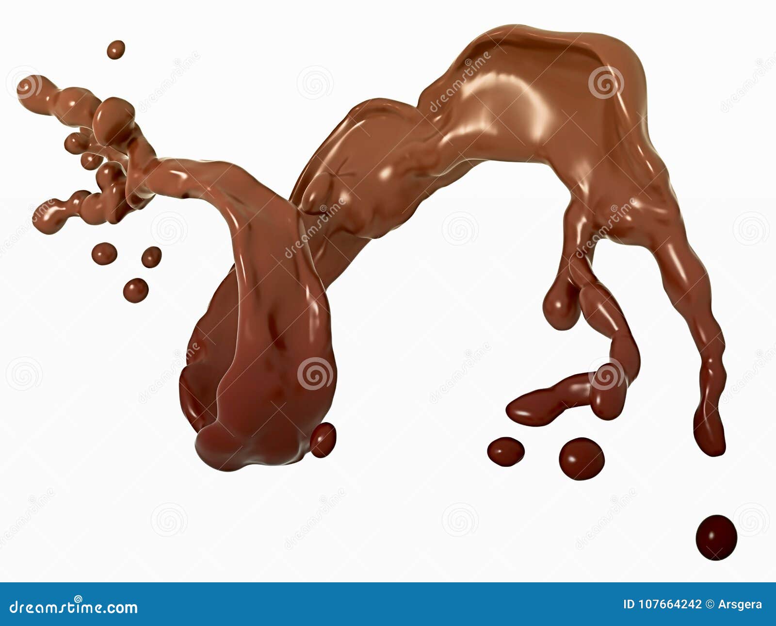 Liquid Chocolate Splash Isolated Over White Stock Illustration ...