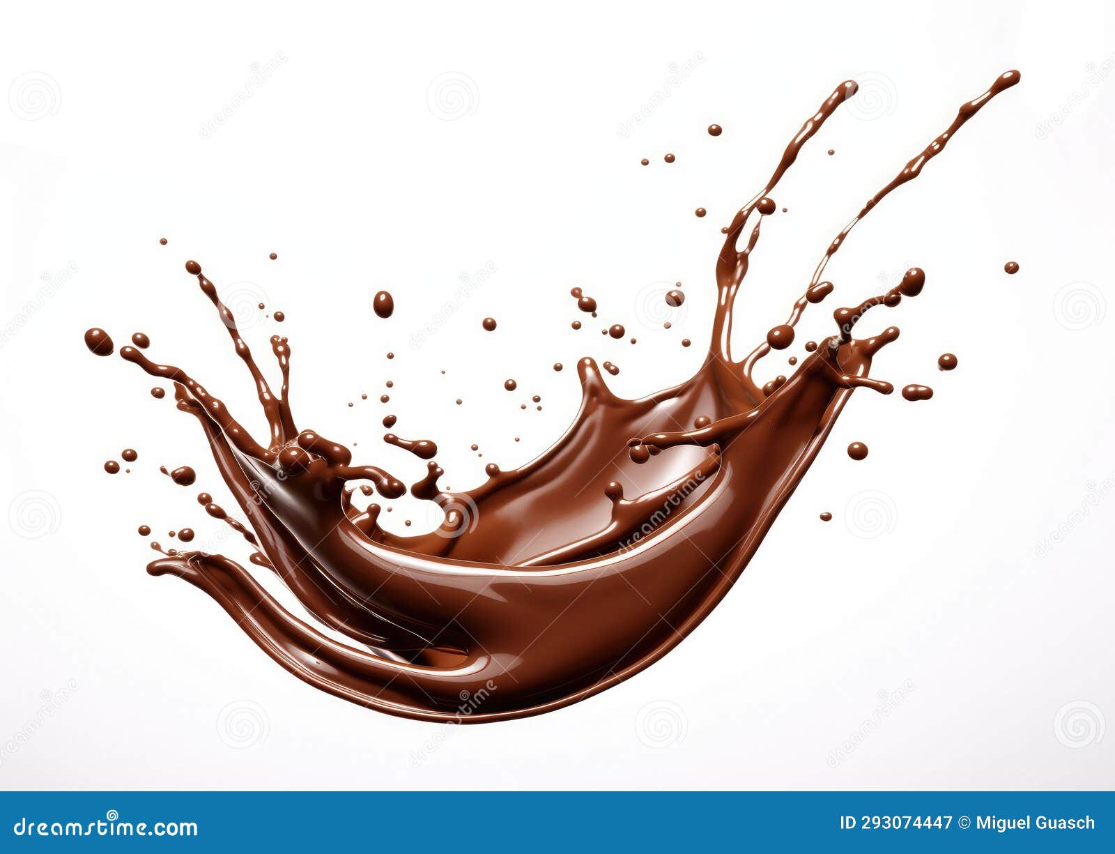 Liquid Chocolate Splash Isolated from White Background Stock ...