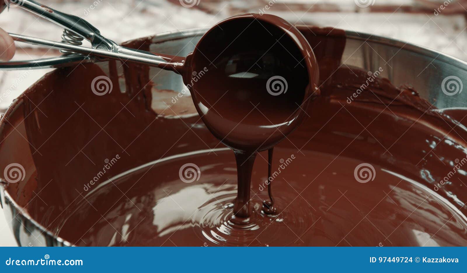 Liquid Chocolate Texture. Process of Making a Chocolate Bars Stock ...
