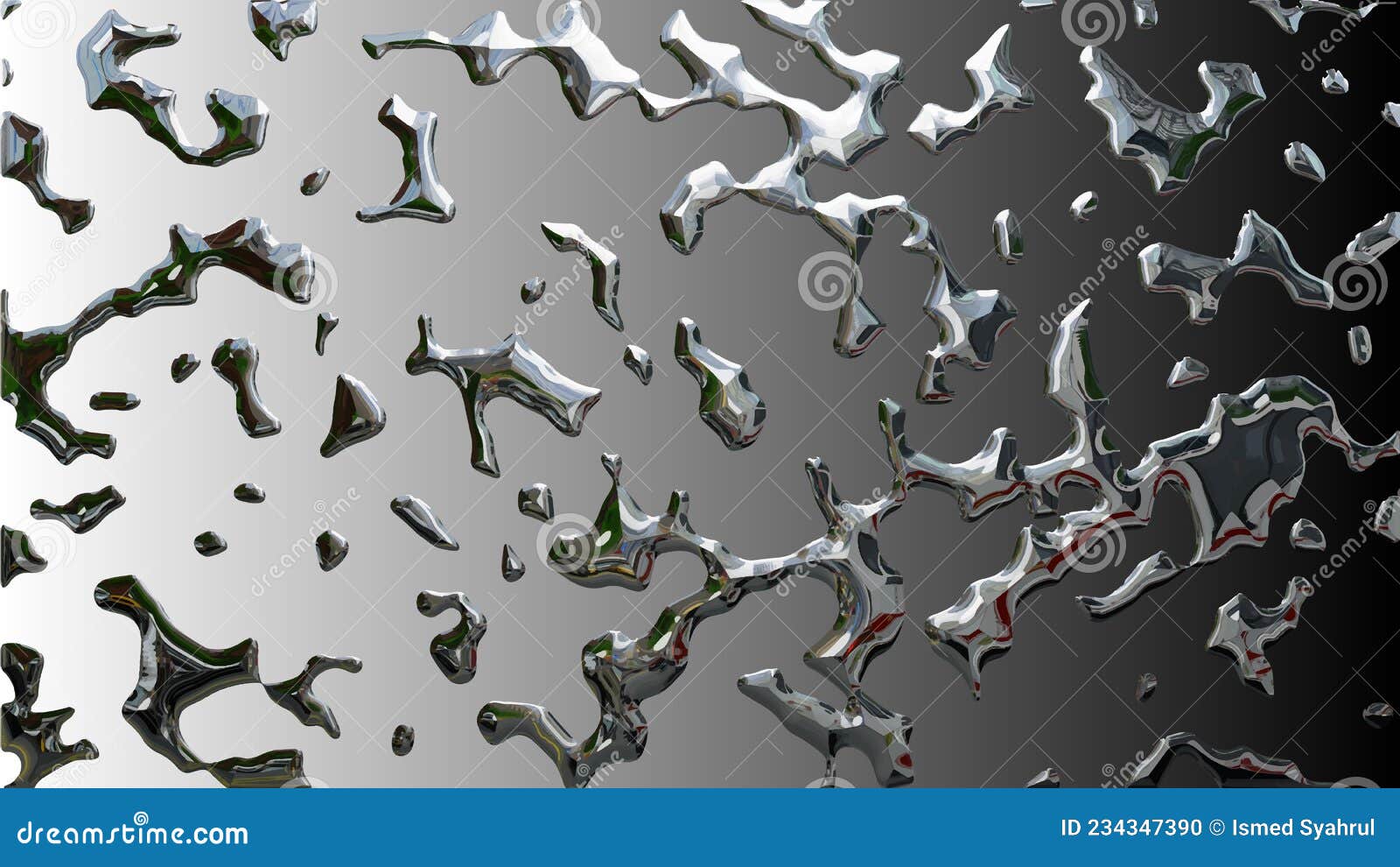 Liquid Chrome Background. Fluid Texture For Design. Unreal Organic ...