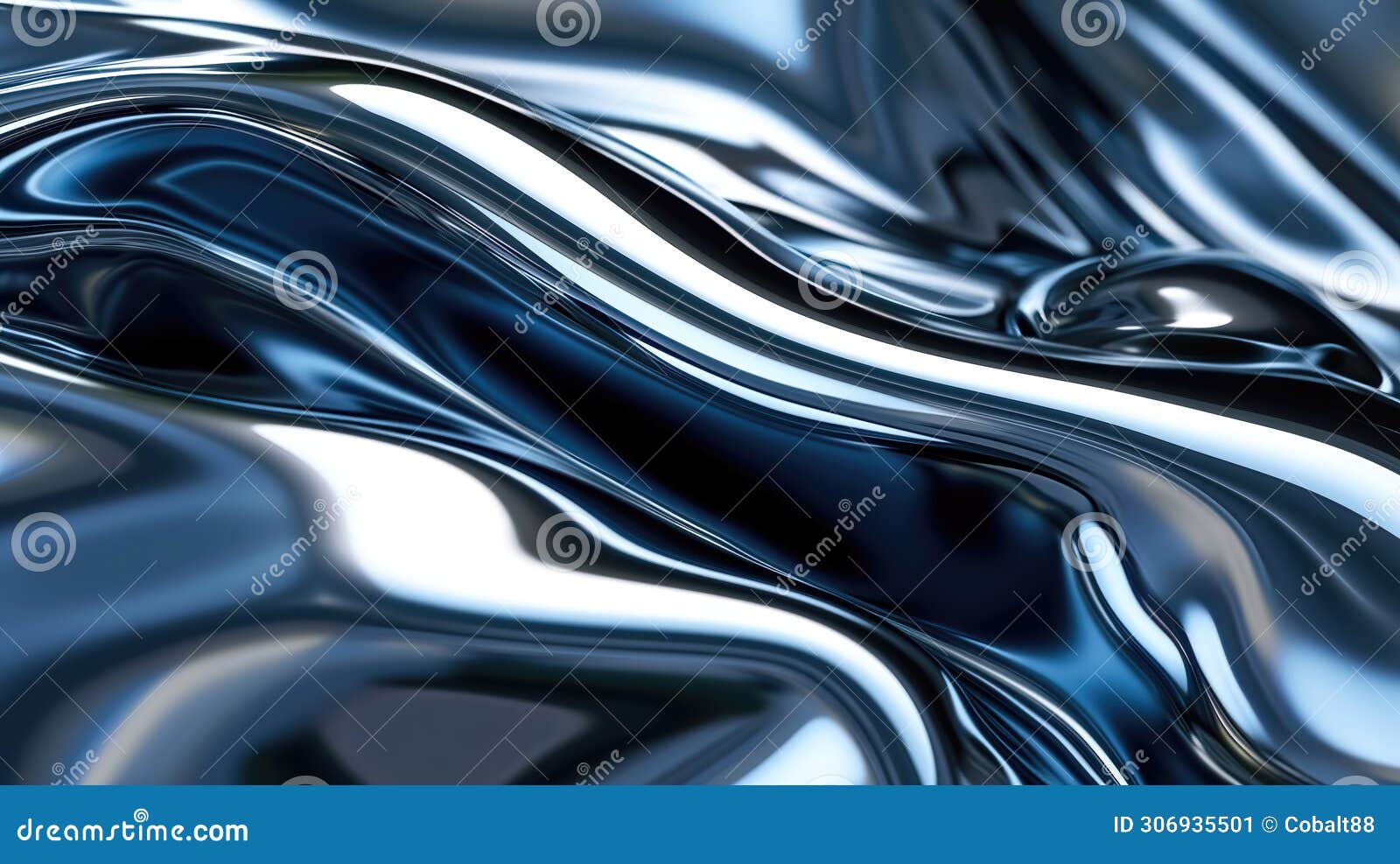 Liquid Chrome Waves Background, Shiny and Lustrous Metal Pattern ...