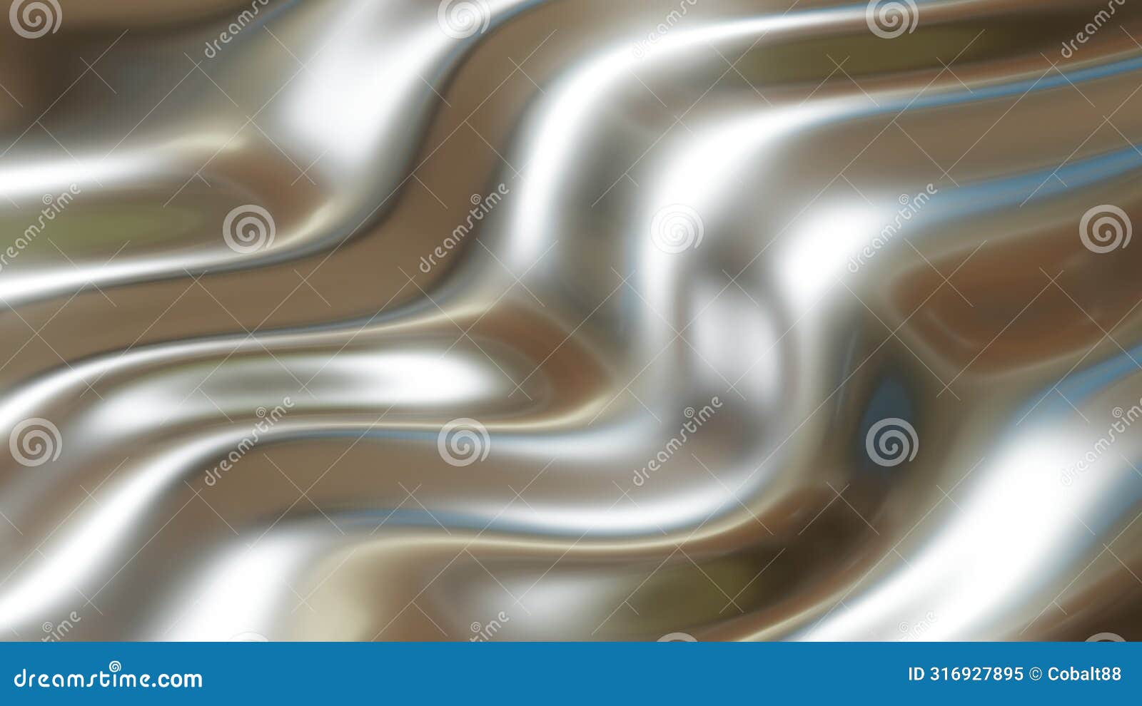 Liquid Chrome Waves Background, Shiny And Lustrous Metal Pattern ...