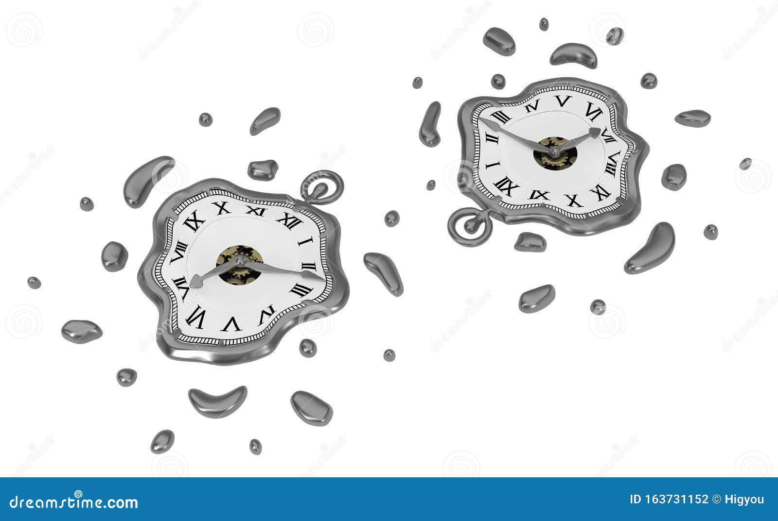 Liquid Clock, Splash Double Stock Illustration - Illustration of double ...