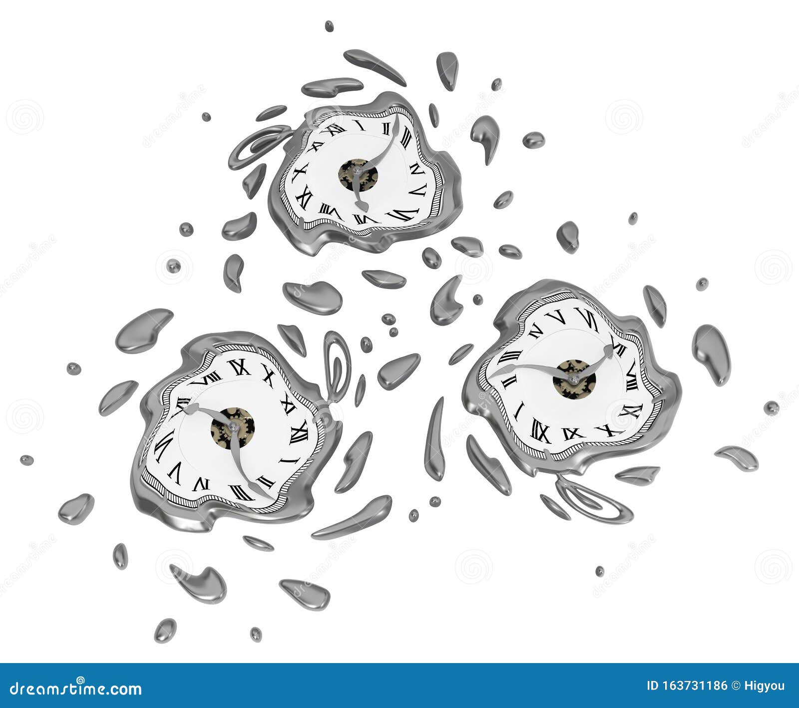 Liquid Clock, Splash Triple Stock Illustration - Illustration of ...