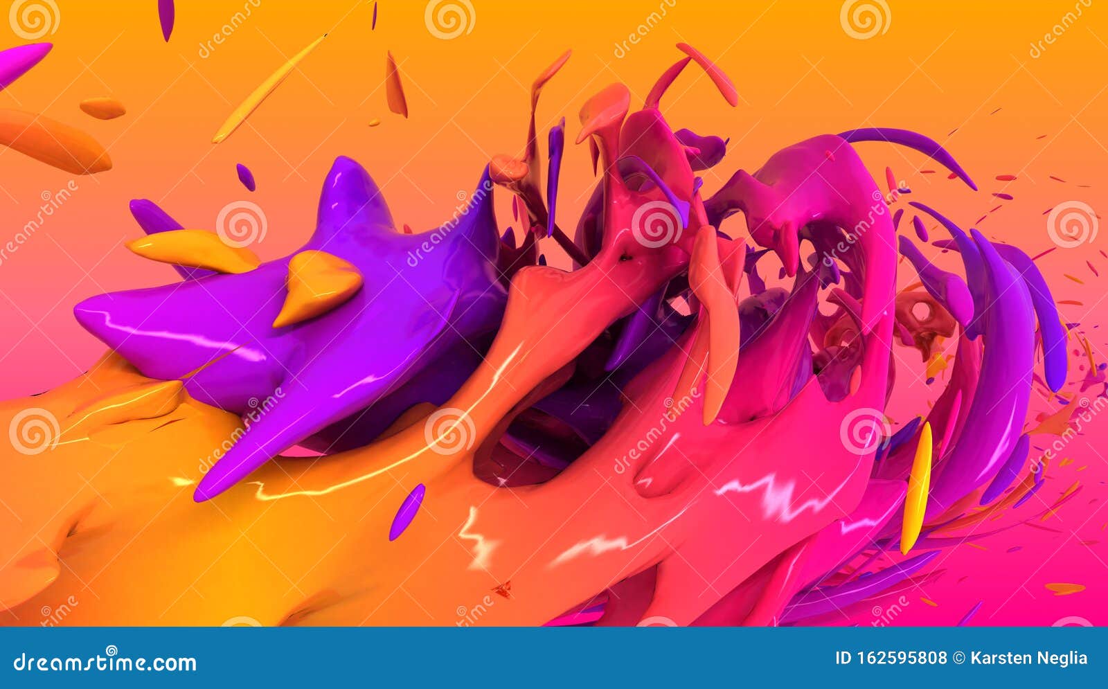 Colorful Liquid Color Background Design. 3d Rendering Stock ...