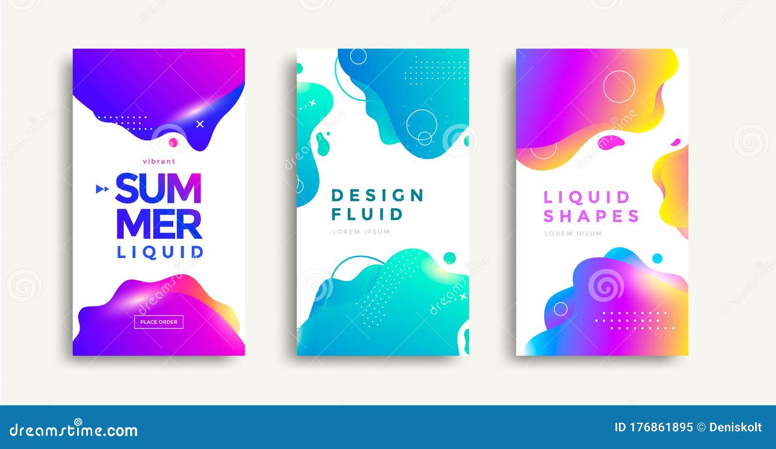Liquid color covers set stock vector. Illustration of future - 176861895