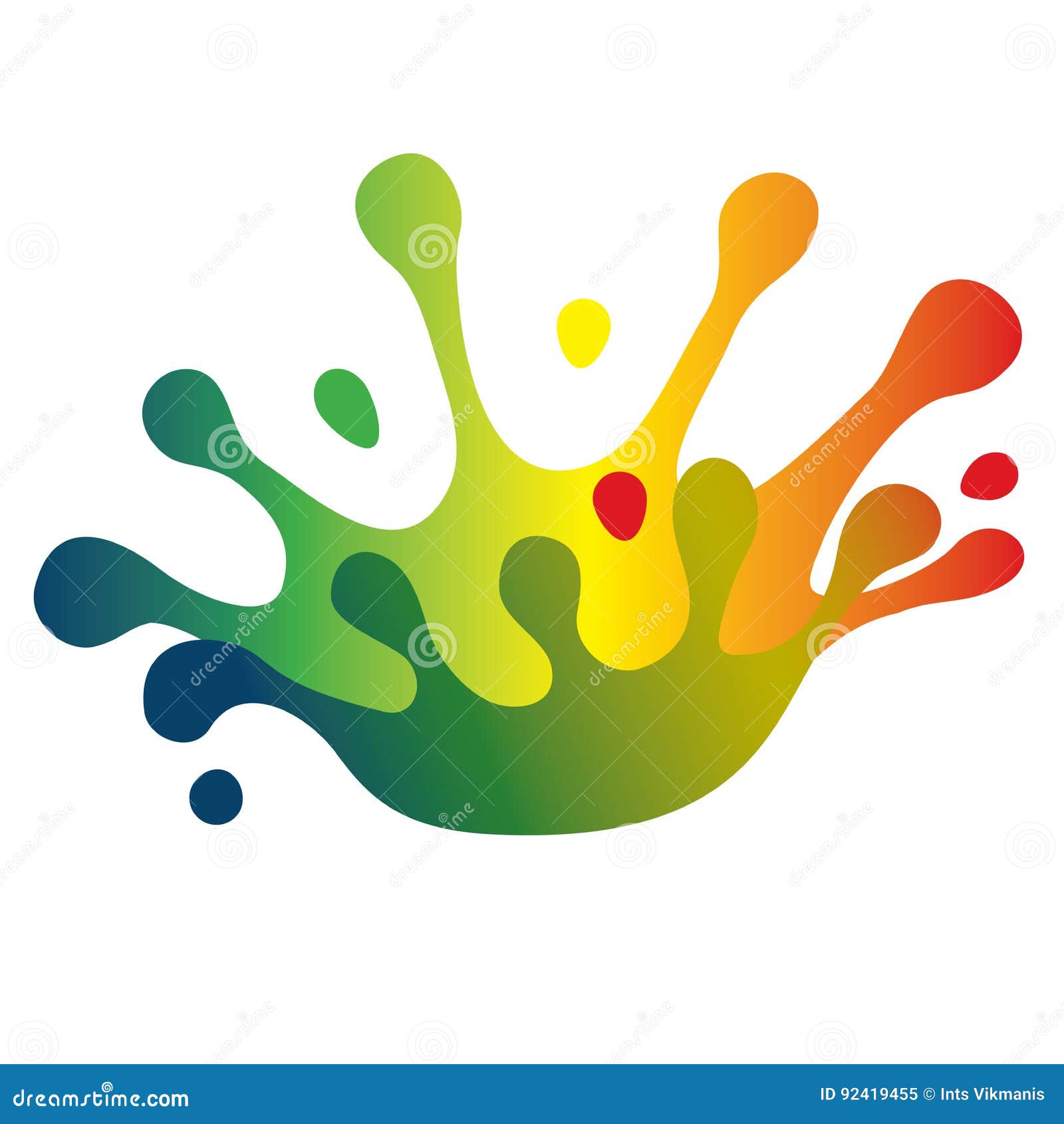 Color splash crown stock illustration. Illustration of abstract - 92419455