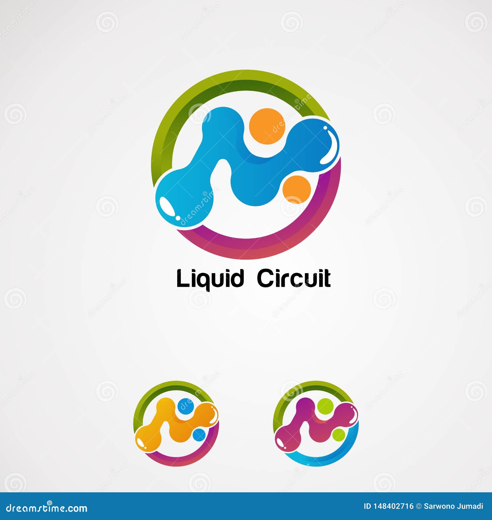 Liquid Colorful on Circle Concept Logo Vector, Icon, Element, and ...