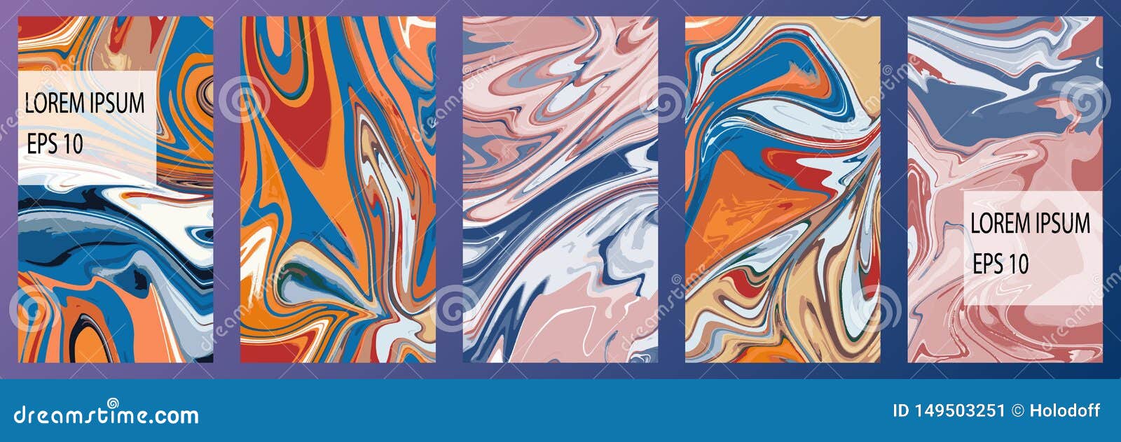 Liquid Colors Covers Set 16x9. Bright Colors Mixture Stock Illustration ...