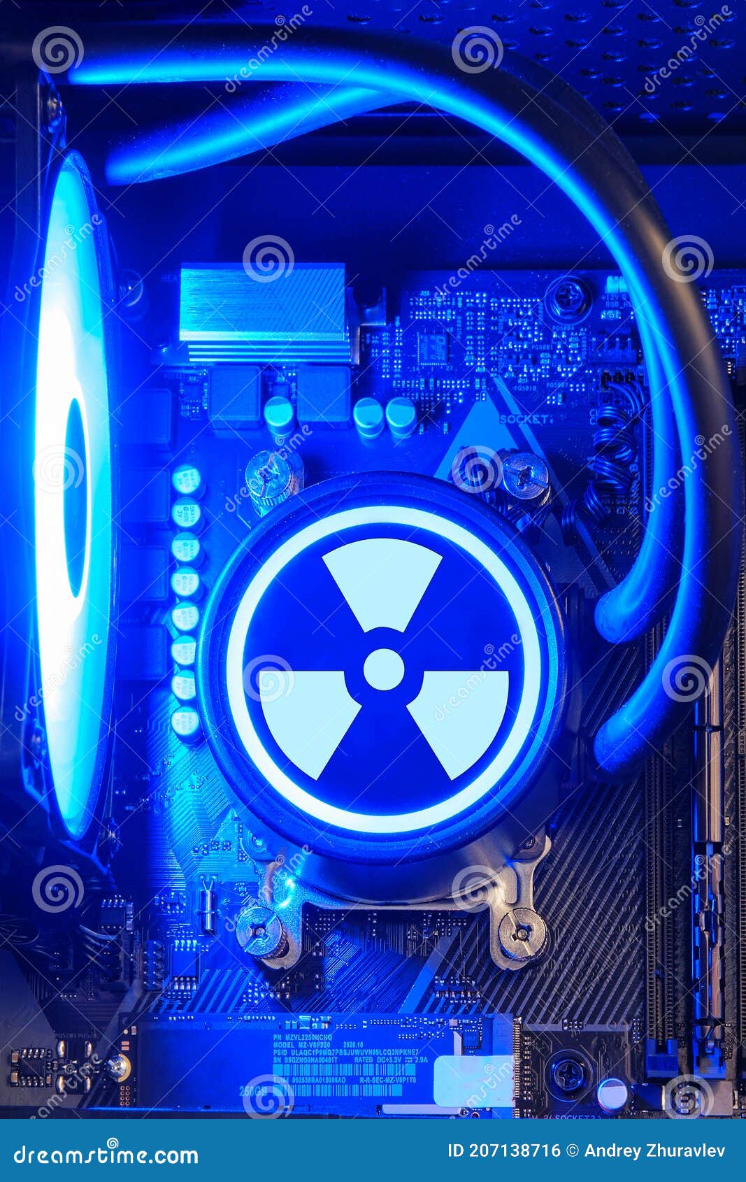 Liquid Cooling System Inside the Computer System Unit, Gaming PC and ...